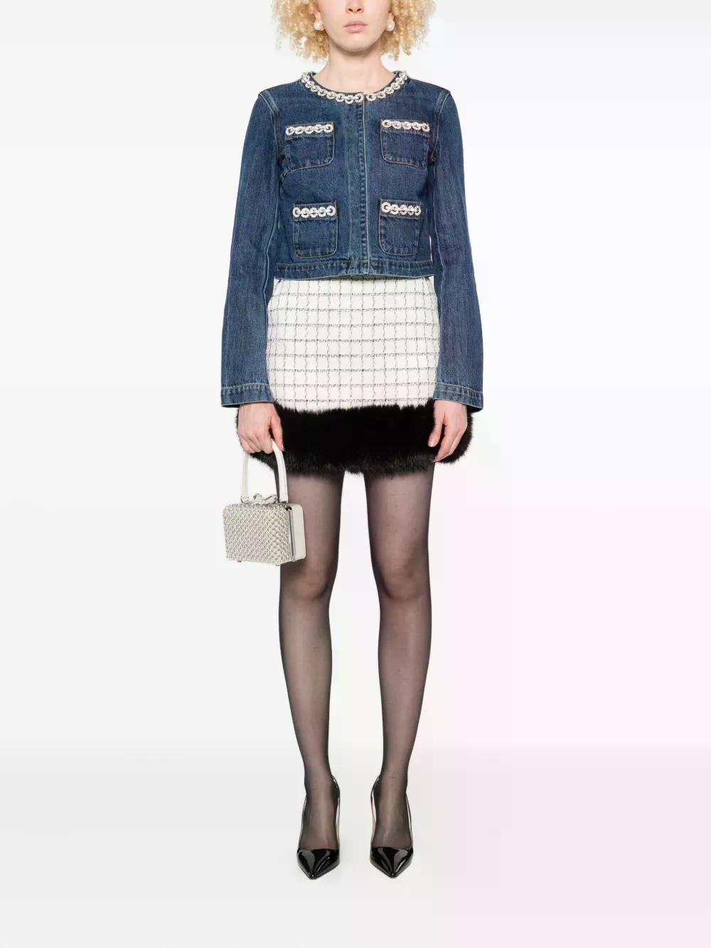 SELF-PORTRAIT Embellished Denim Jacket