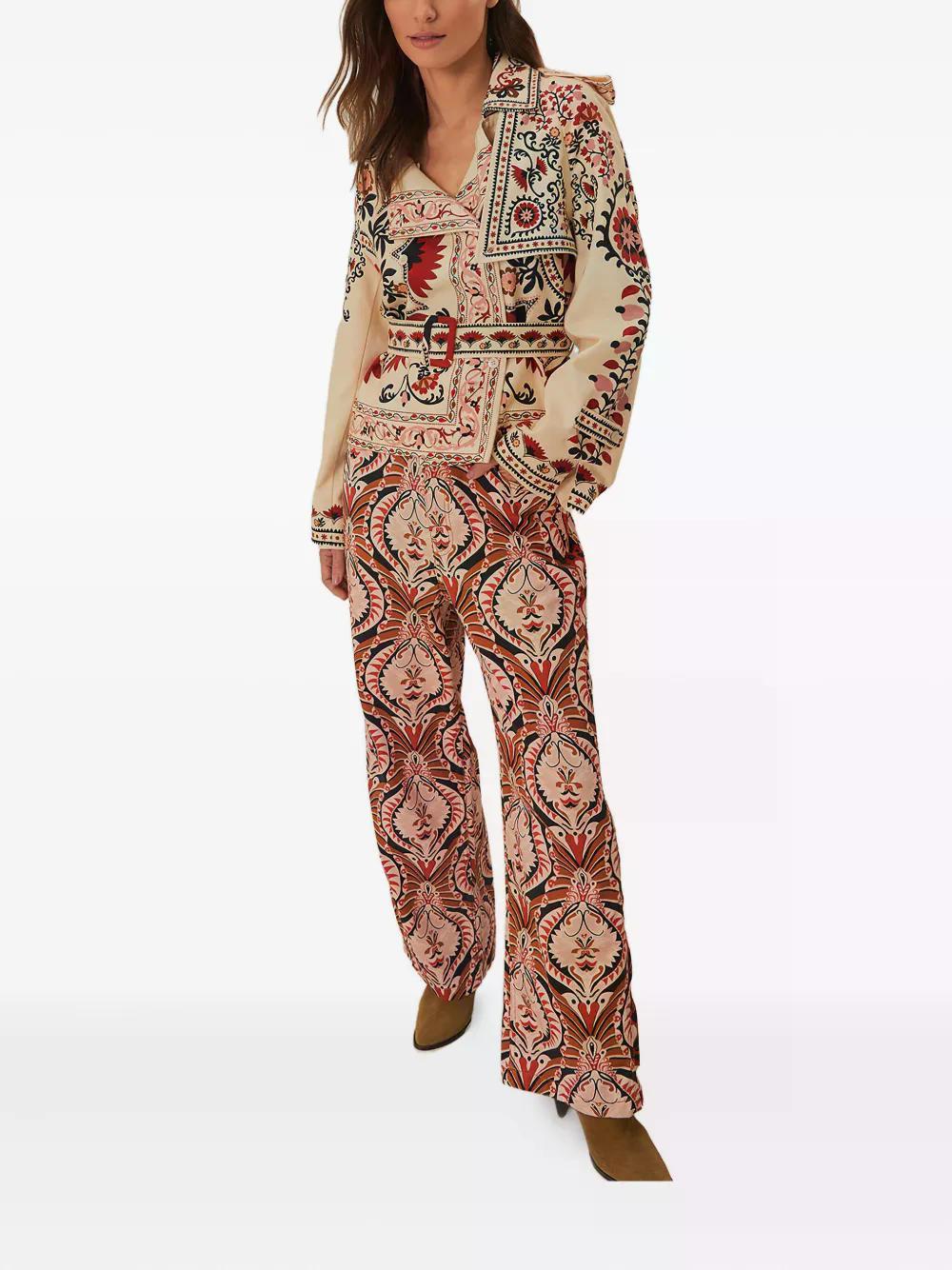 FARM RIO Printed Wide Leg Trousers