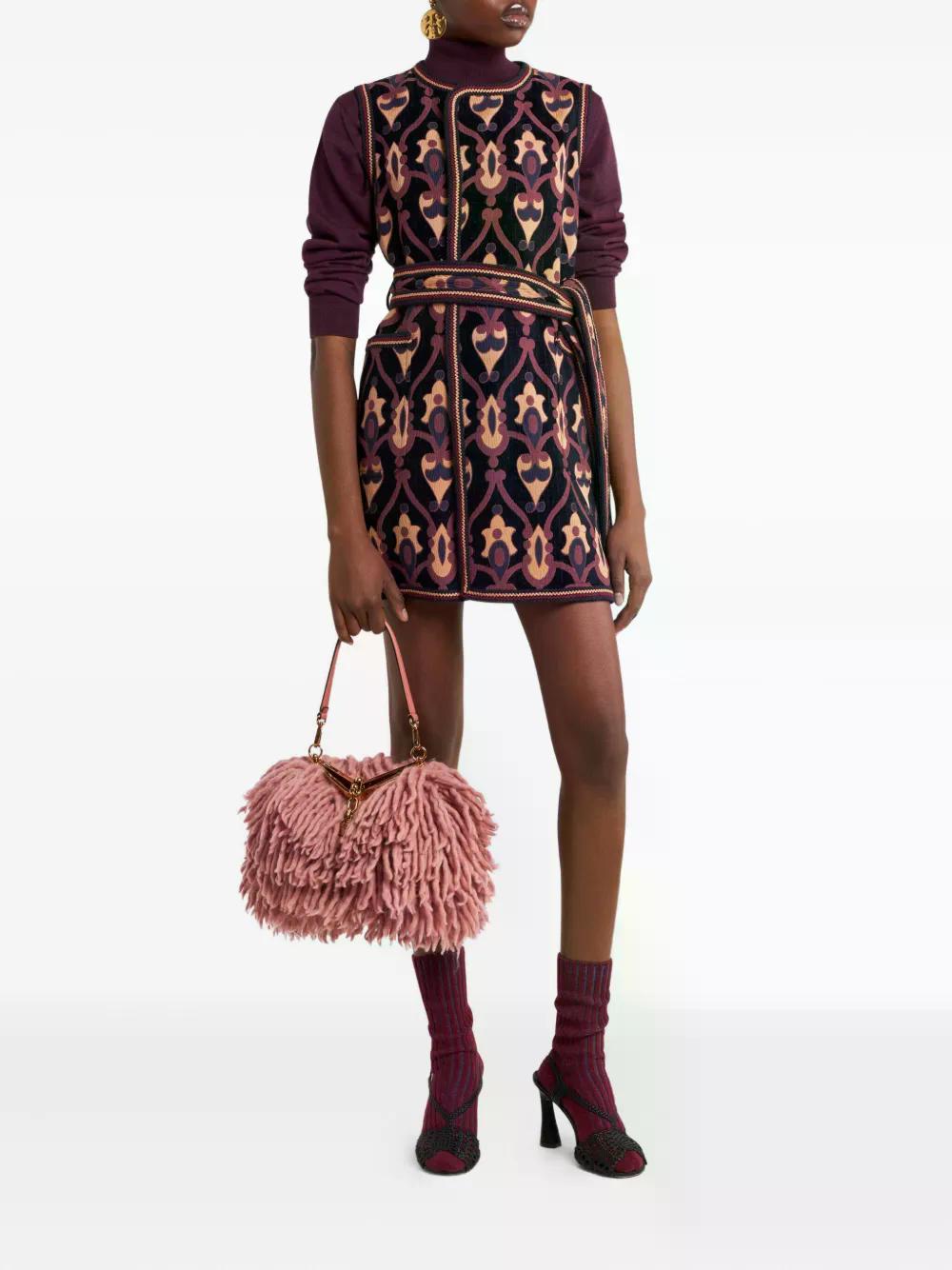 ETRO Jacquard-Pattern Belted Mini Dress