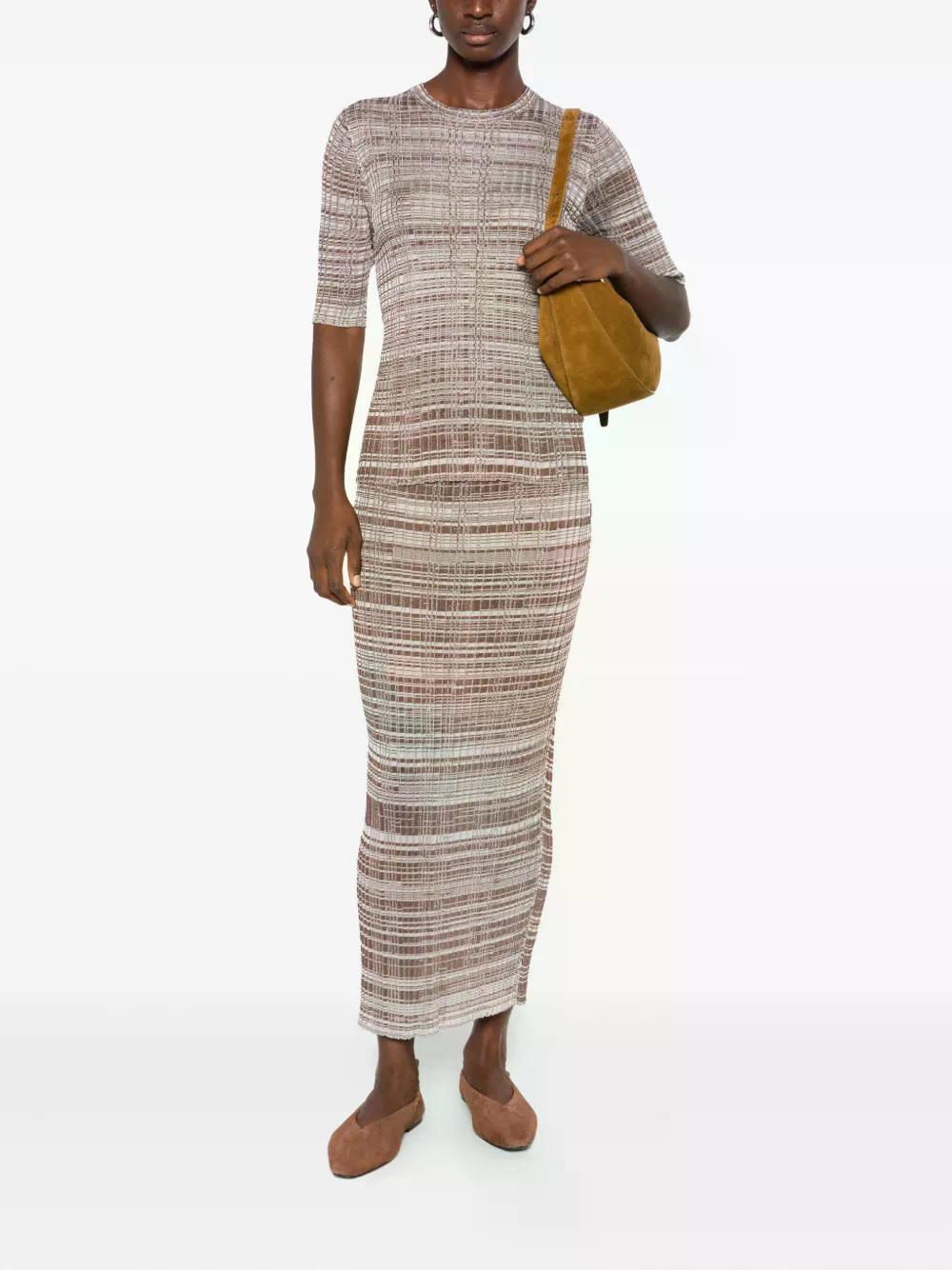 FABIANA FILIPPI Striped Ribbed Maxi Skirt