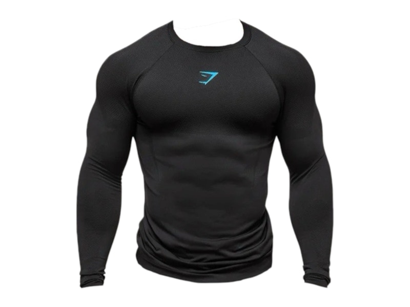 Gymshark Onyx 5.0 Seamless Long Sleeve T-Shirt - Black/Carmine Red