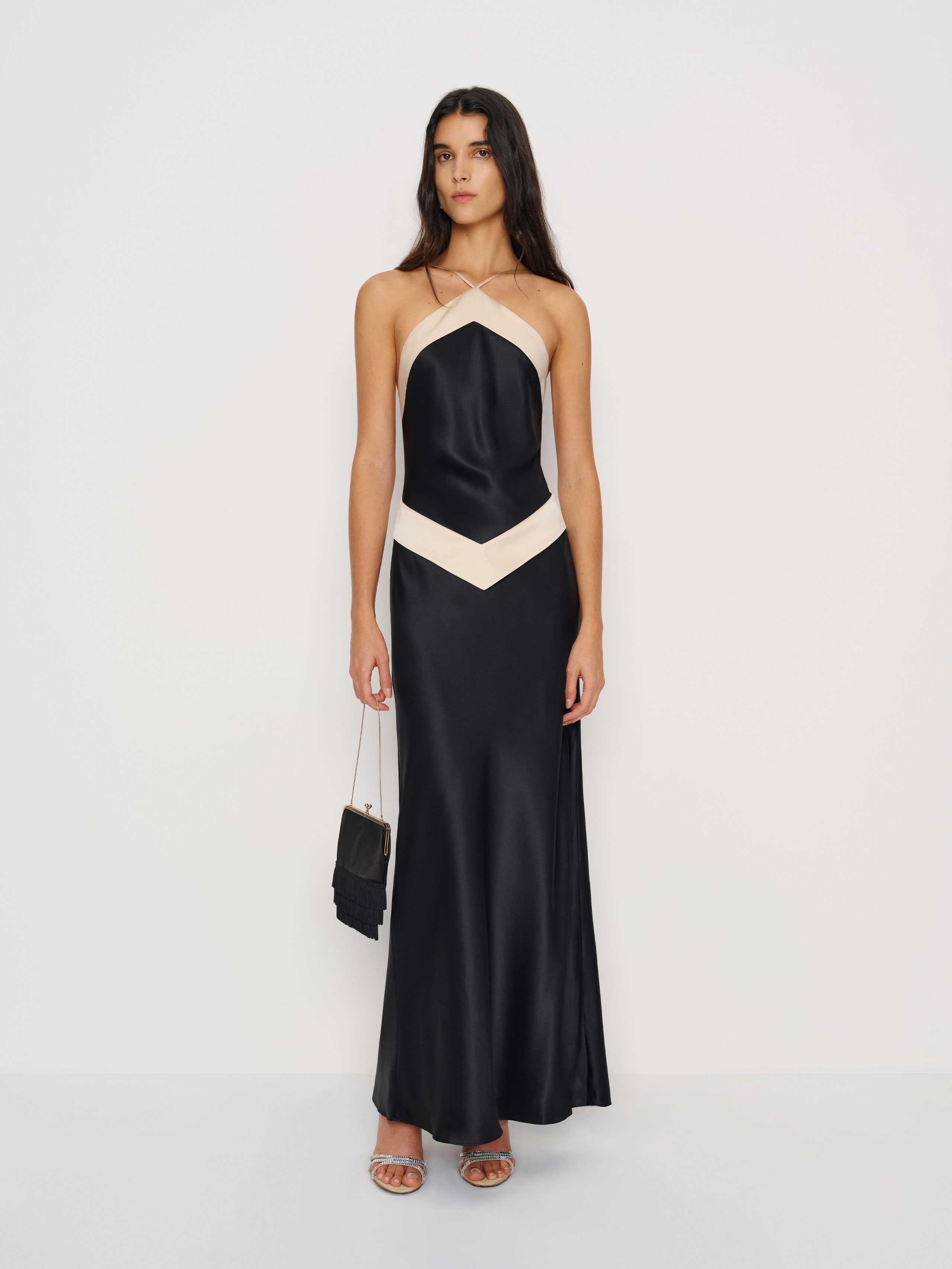 REFORMATION Reformation Jillian Silk Halterneck Maxi Dress
