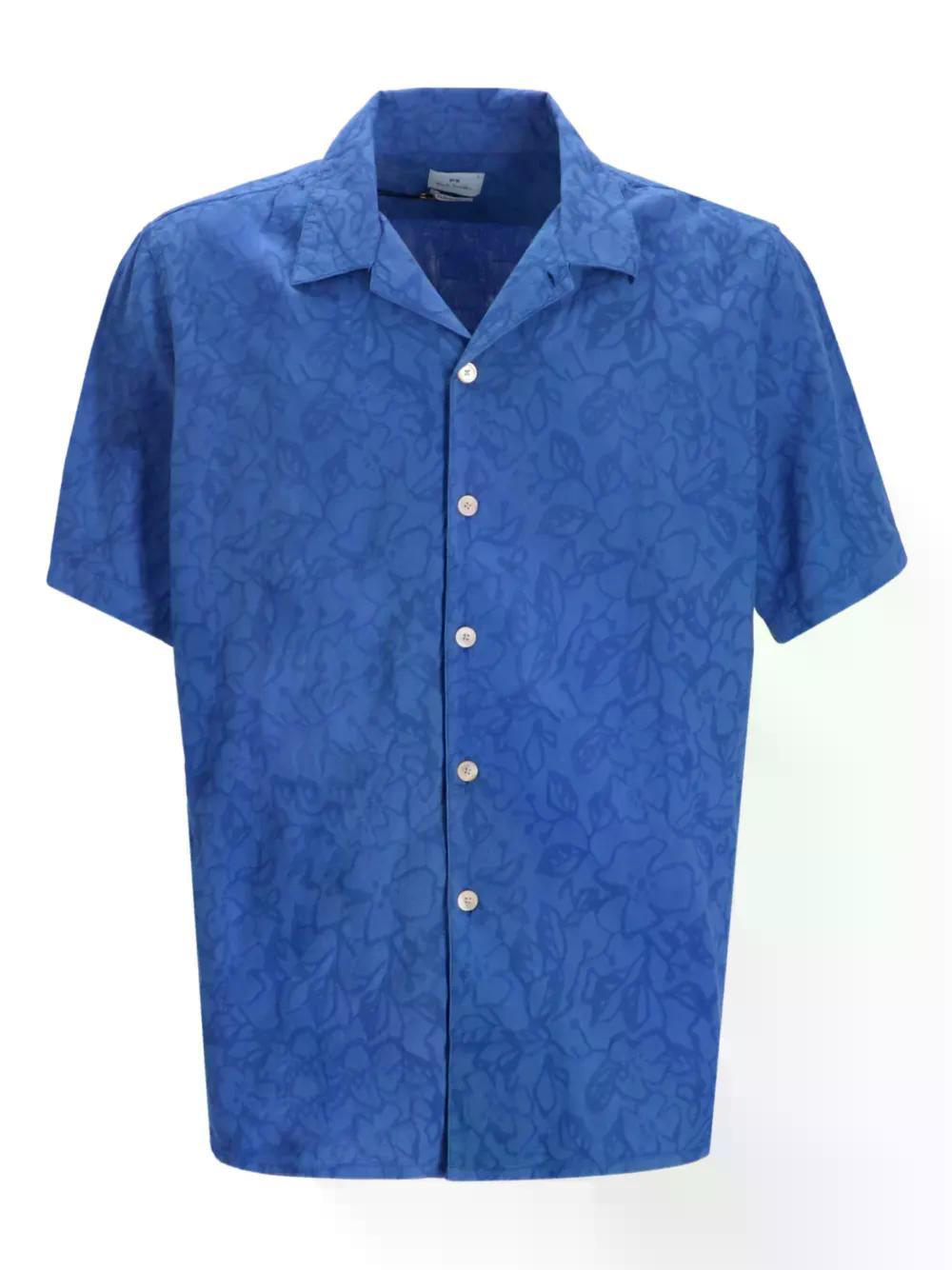 Jacquemus Cotton Shirt With Blue And Green Pattern In