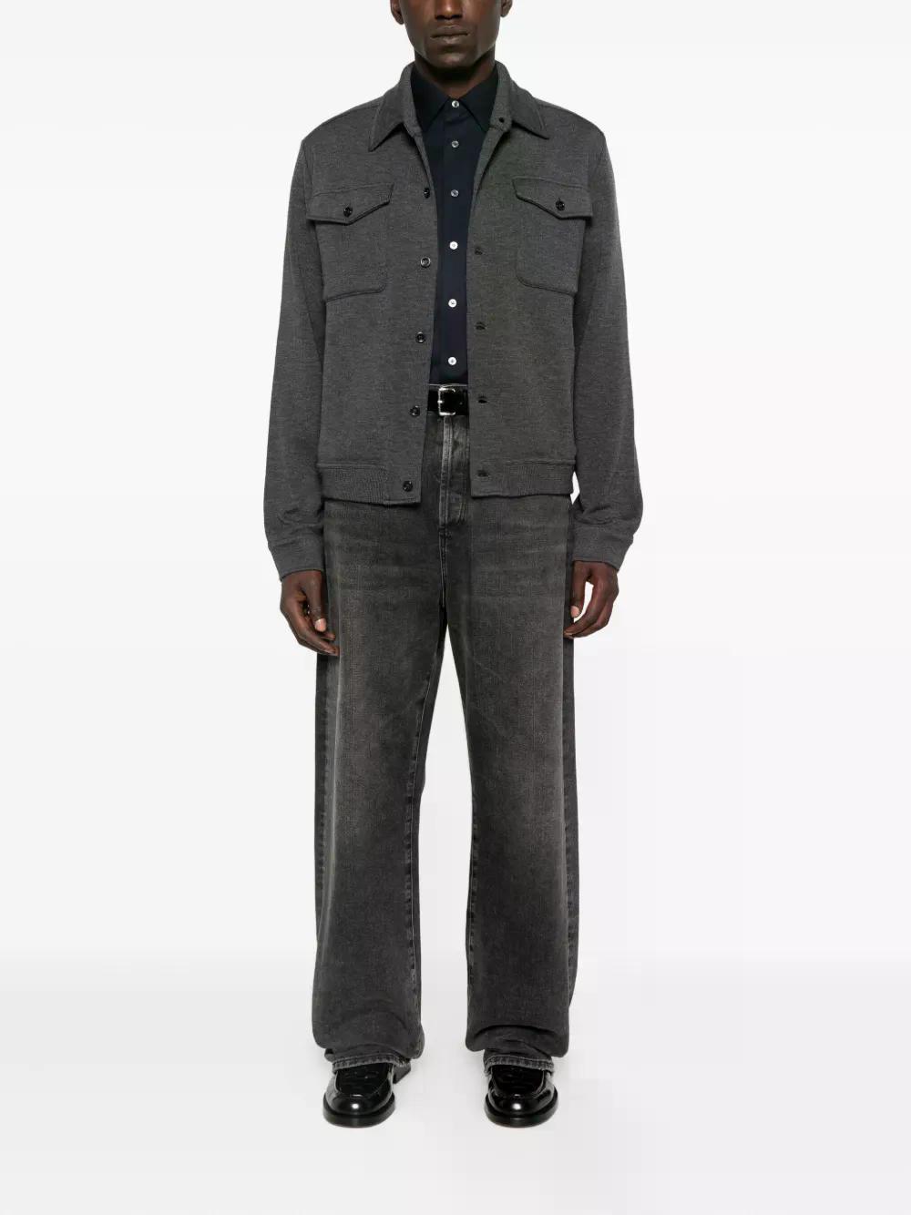 LARDINI long-sleeve wool shirt