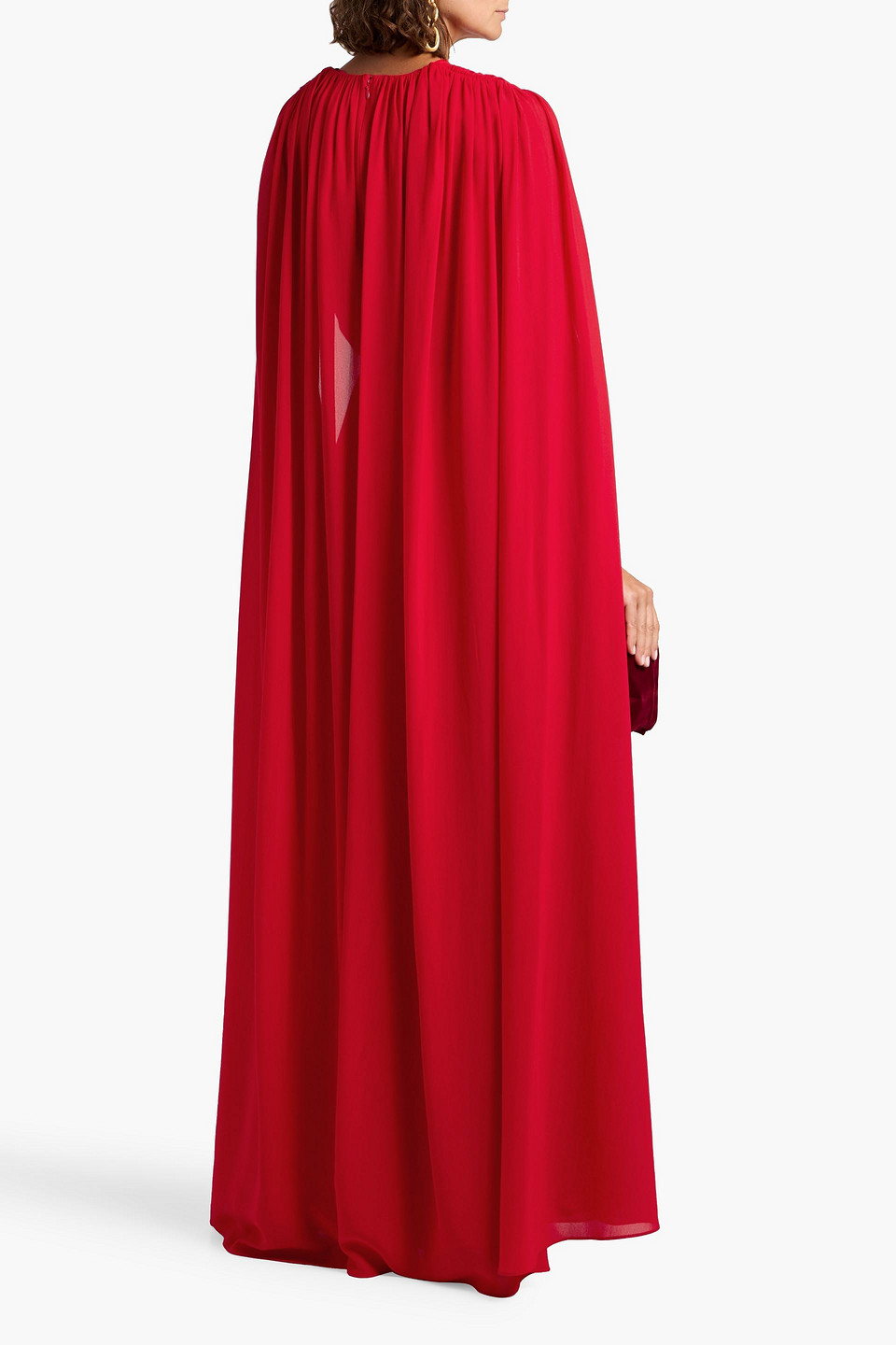 alice and olivia red cape dress Alice + Olivia Women's Zenaida Maxi Cape Dress - Bright Ruby