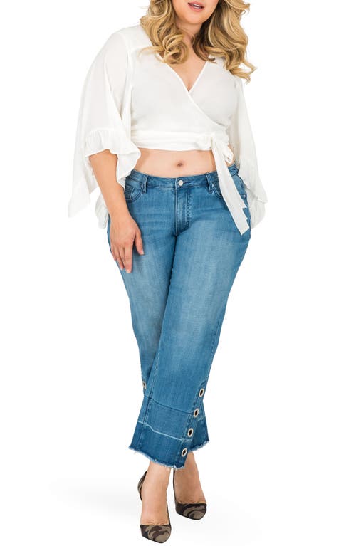 STANDARDS & PRACTICES Meryl Grommet Detail Wide Leg Jeans