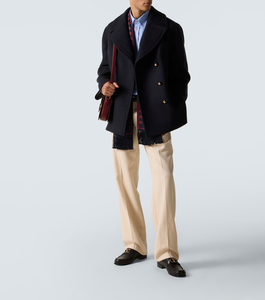 VALENTINO Double-Breasted Virgin Wool Jacket