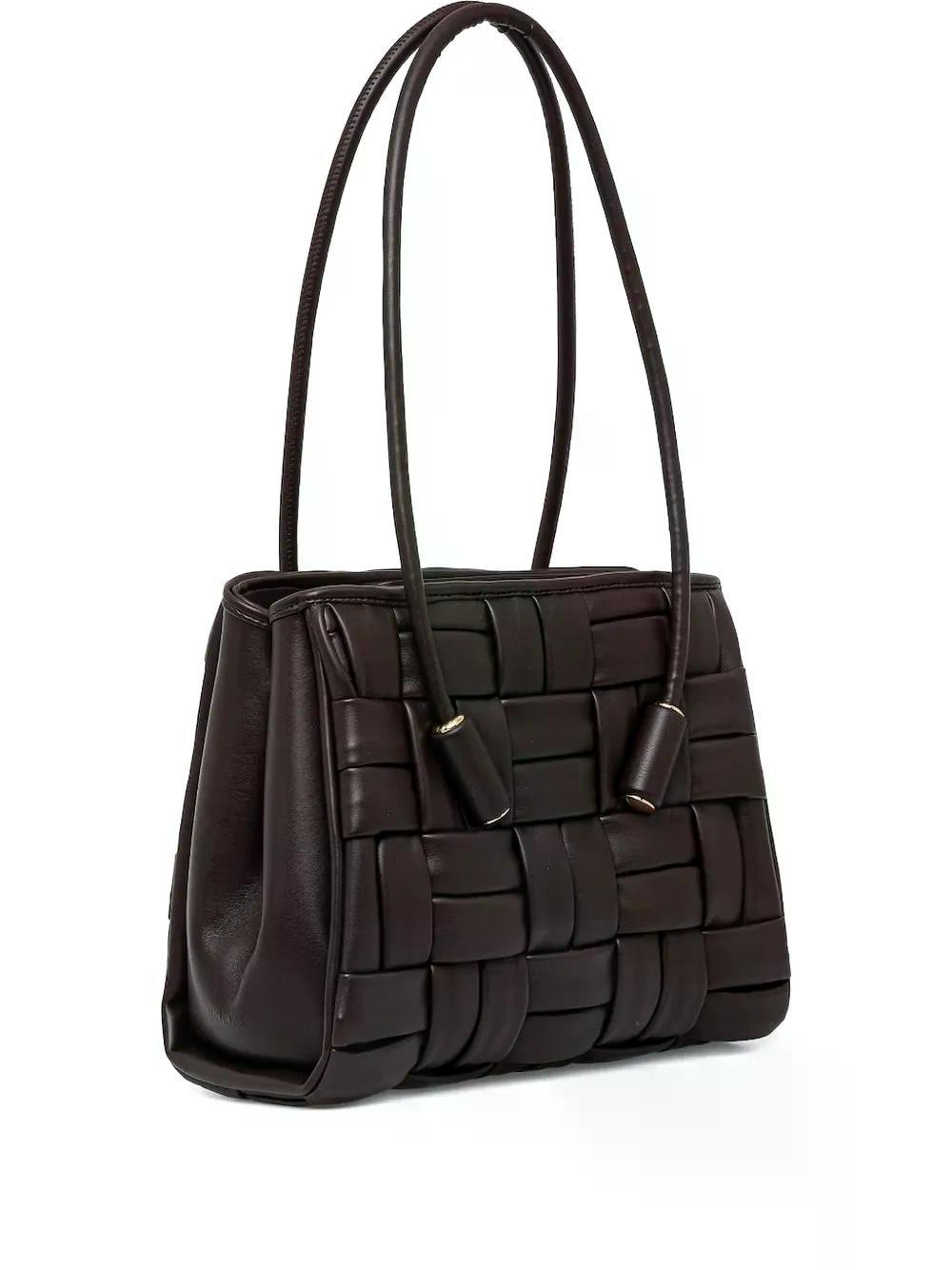 Themoire Interwoven Tote Bag - Brown | Editorialist