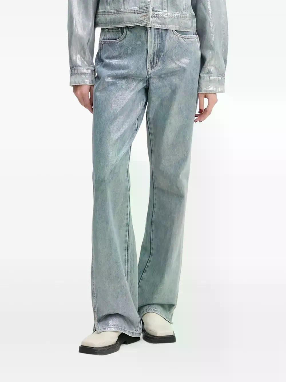 GESTUZ Metallic-Finish Jeans
