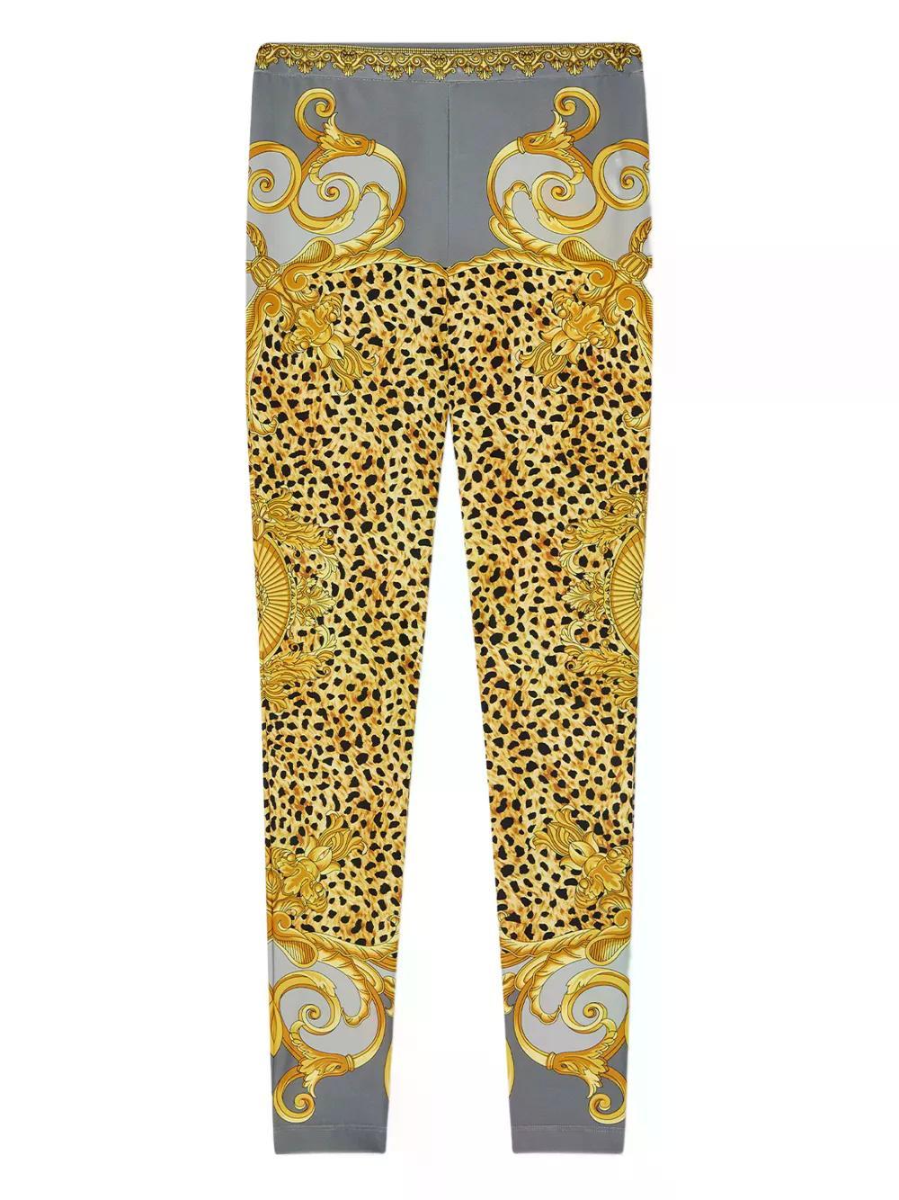 VERSACE baroque-print leggings