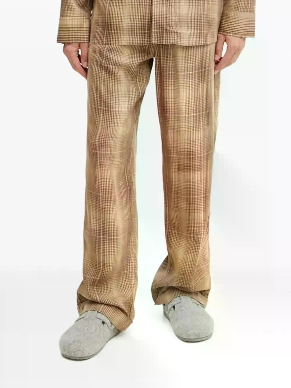 AURALEE Auralee Plaid Silk and Linen Tweed Checked Blazer
