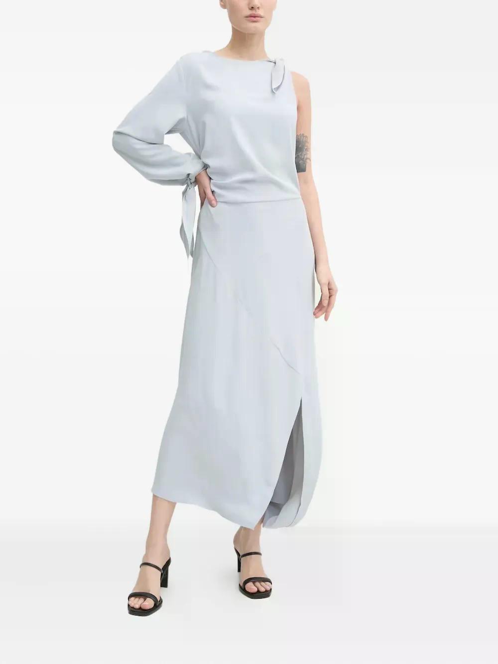 SAMSOE SAMSOE One-Shoulder Tie-Cuff Dress