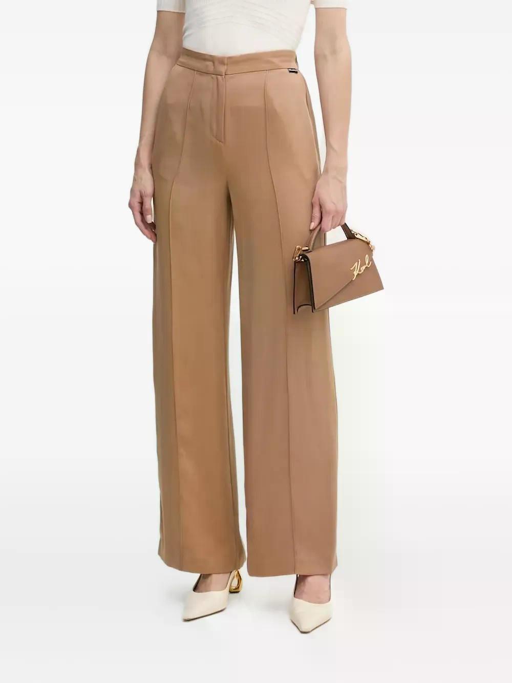KARL LAGERFELD Elasticated-Waist Wide Leg Pants