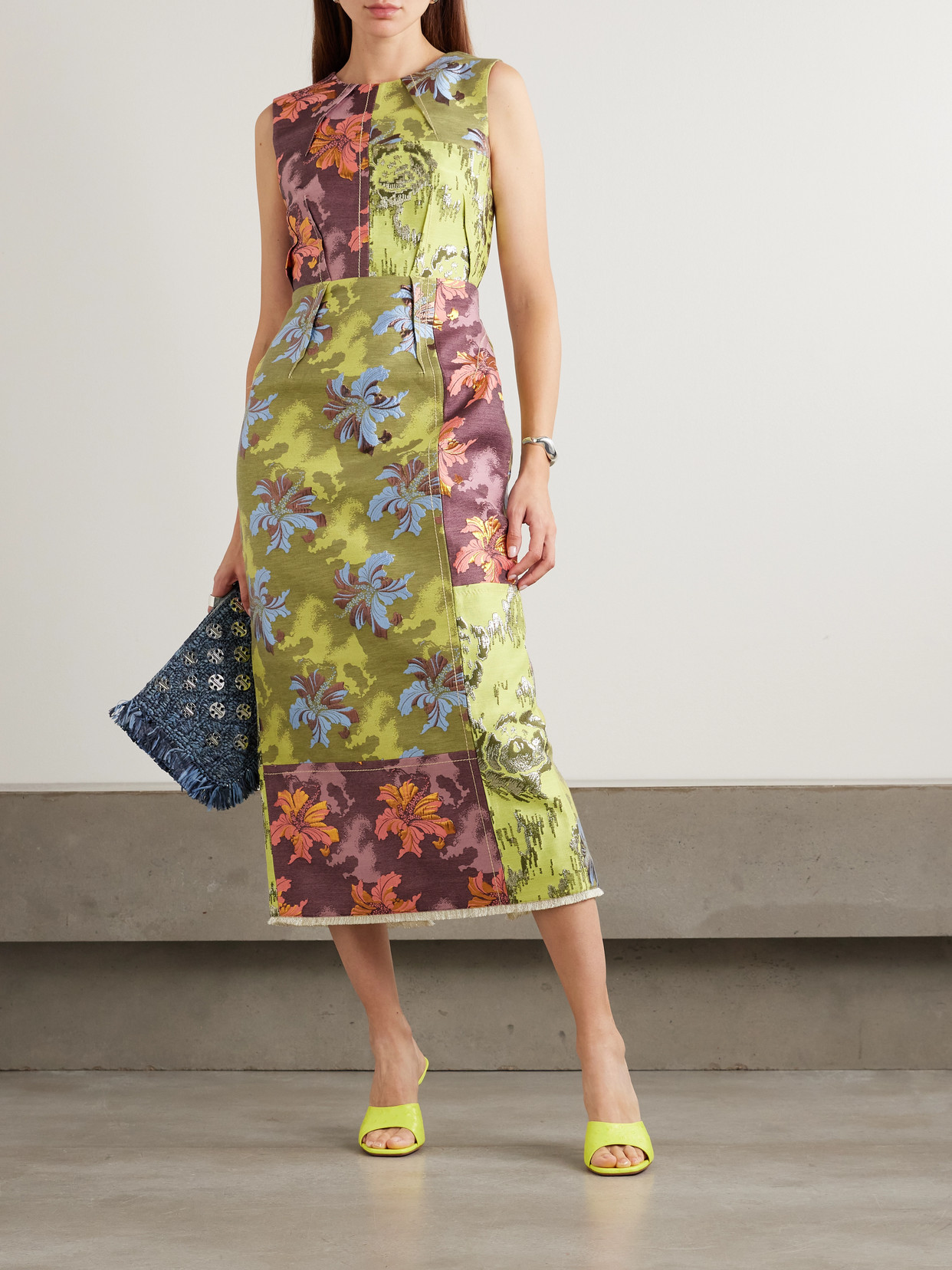 almais piato floral-satin mini shift dress ALMAIS Exclusive Piato Floral-satin Mini Shift Dress in Pink