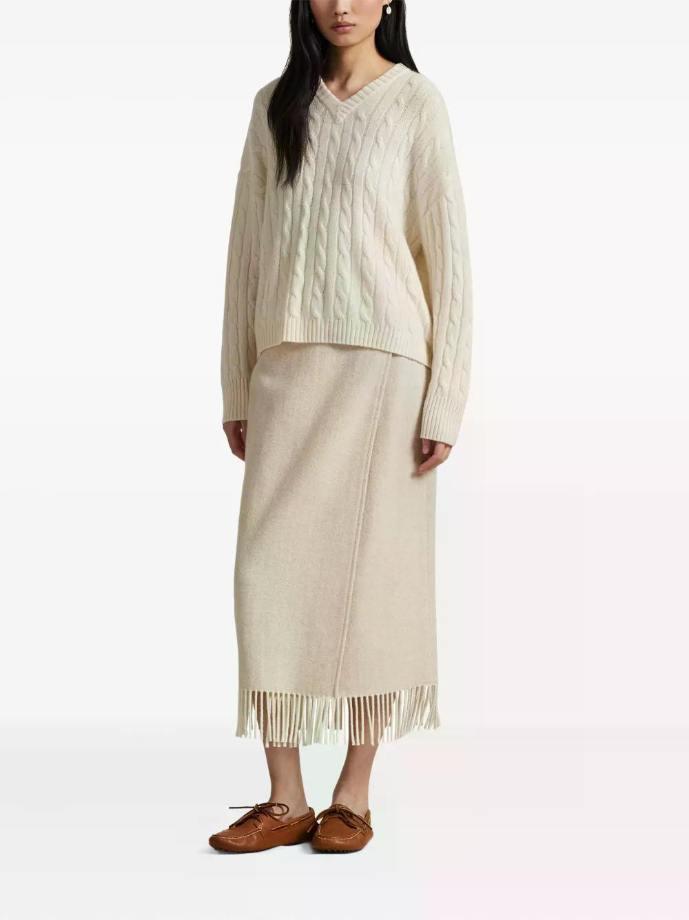 POLO RALPH LAUREN Herringbone Fringe Skirt