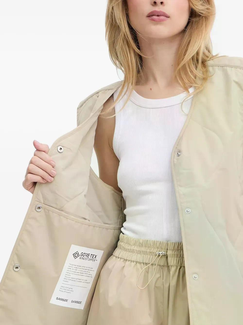 SAMSOE SAMSOE Quilted Button-Fastening Gilet