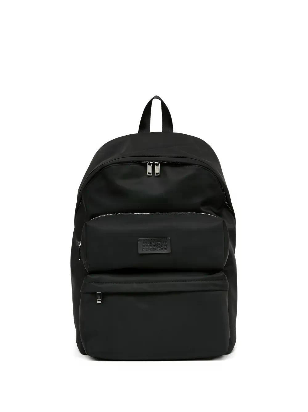 バッグ MM6 Maison Margiela NYLON LOGO BACK PACK MM6 Maison Margiela Nylon backpack with logo - Black