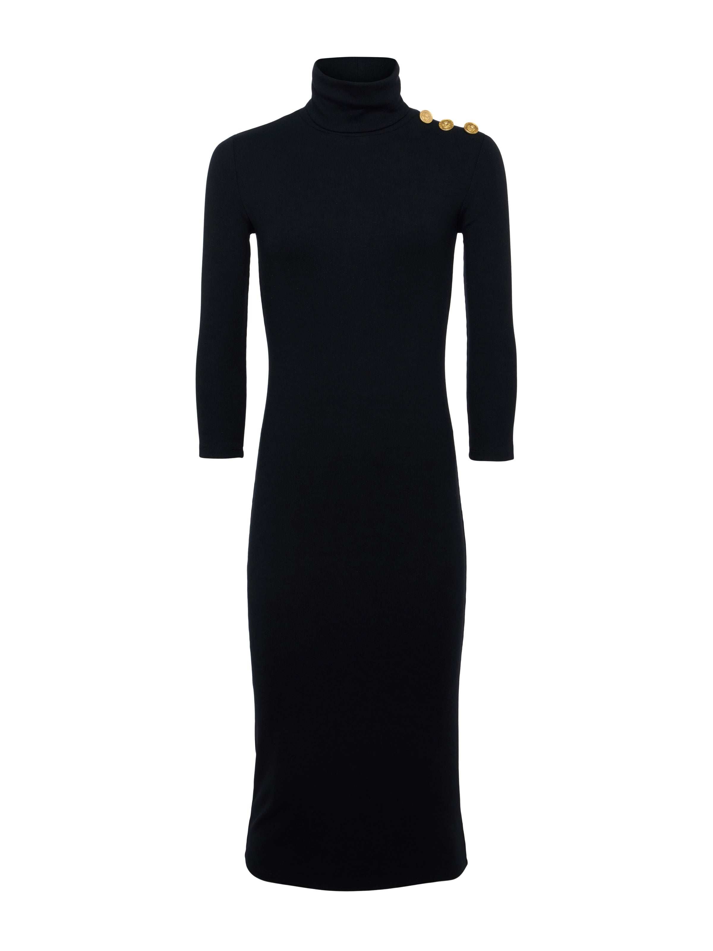 zara black turtleneck dress ZARA Forest Green Turtleneck Dress with 3/4 Sleeve- Size M main image 1
