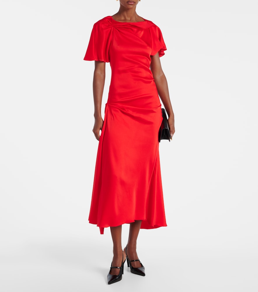 VICTORIA BECKHAM Draped Gathered Midi Dress