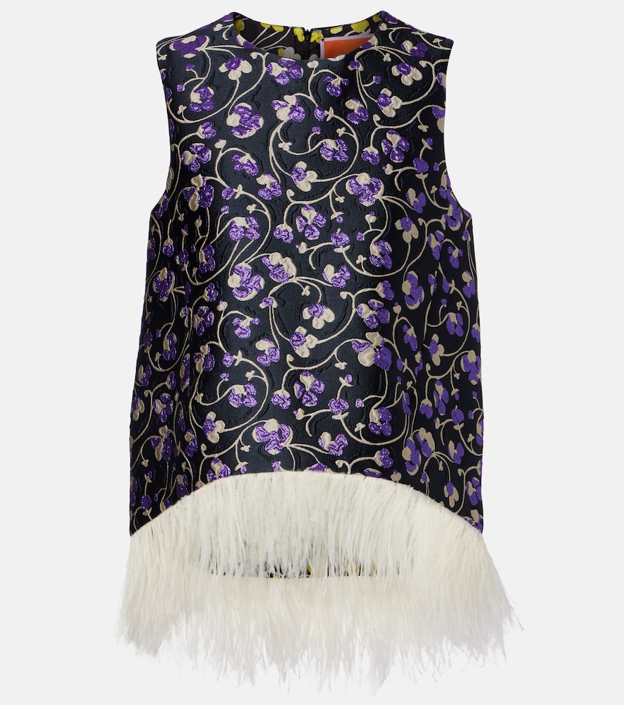 LA DOUBLEJ Hendrix Floral-Jacquard Trousers