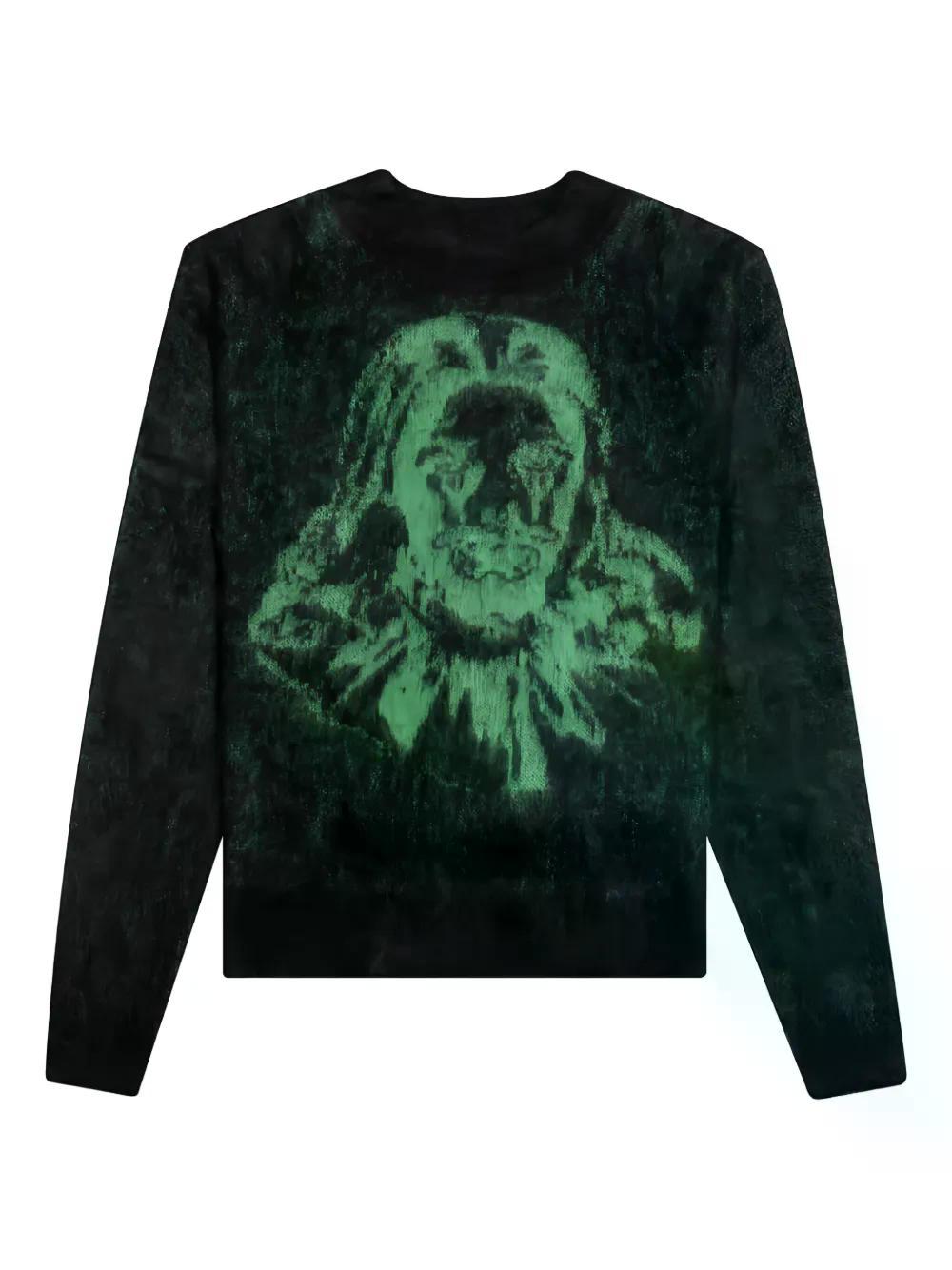 Supreme Printed Washed Crewneck Sweater - Green | Editorialist