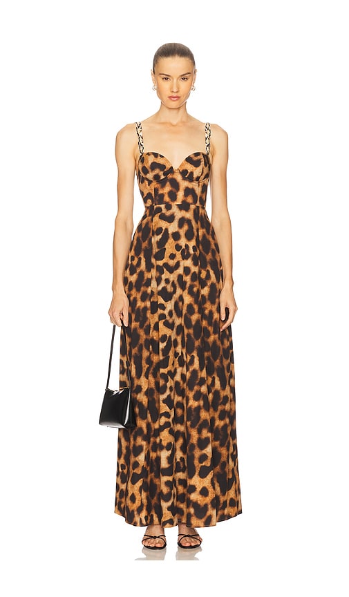 L'AGENCE - Sutton Maxi Dress in Tan Black Leopard - Tan Black Leopard / 0 L'AGENCE - Sutton Maxi Dress in Tan Black Leopard - Tan Black Leopard / 0