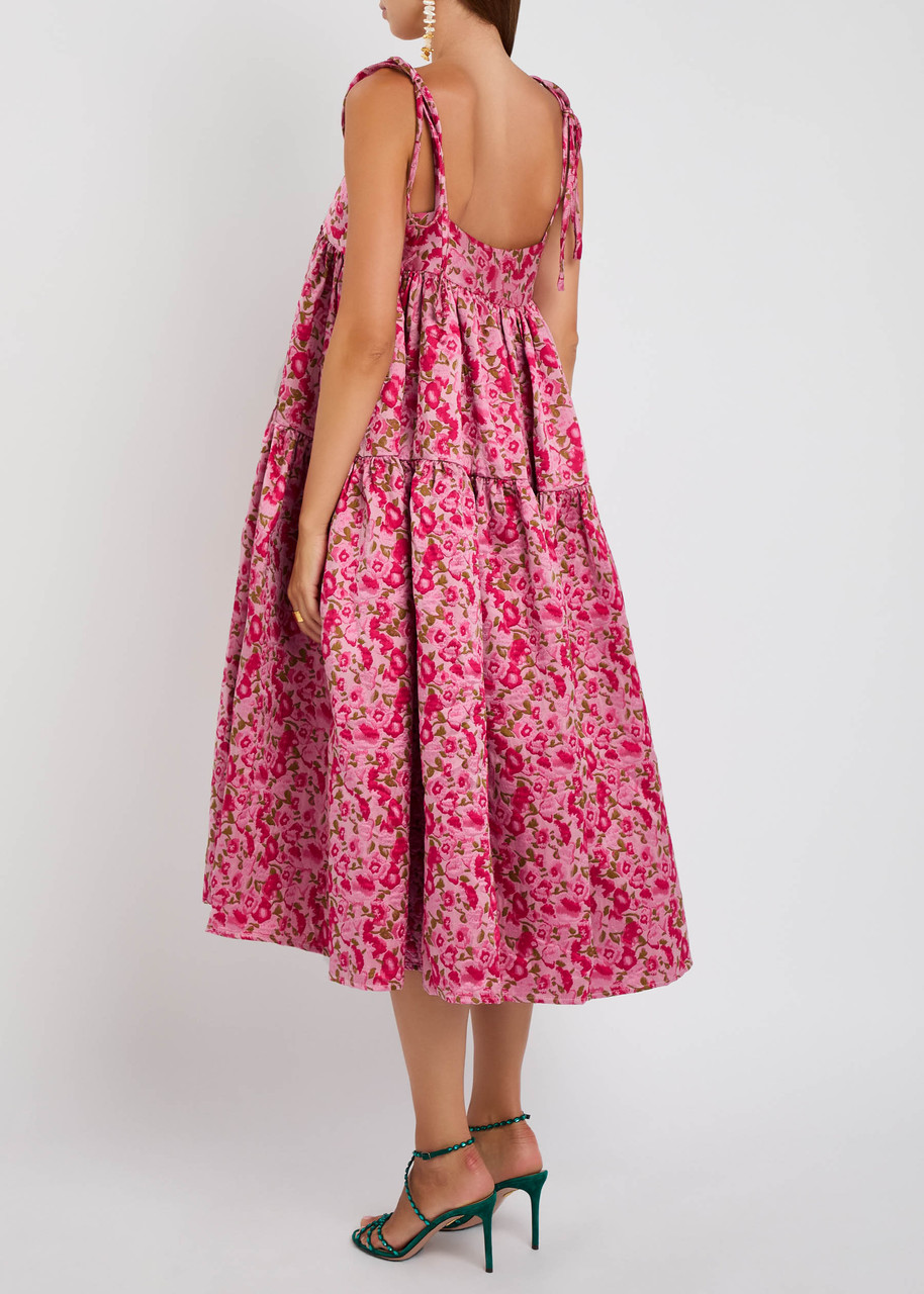 Sister Jane Emile Floral-Jacquard Chiffon Midi Dress In