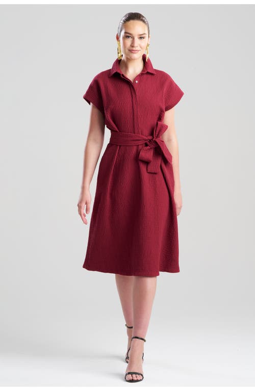 NATORI Textured Cotton Jacquard Shirt Dress