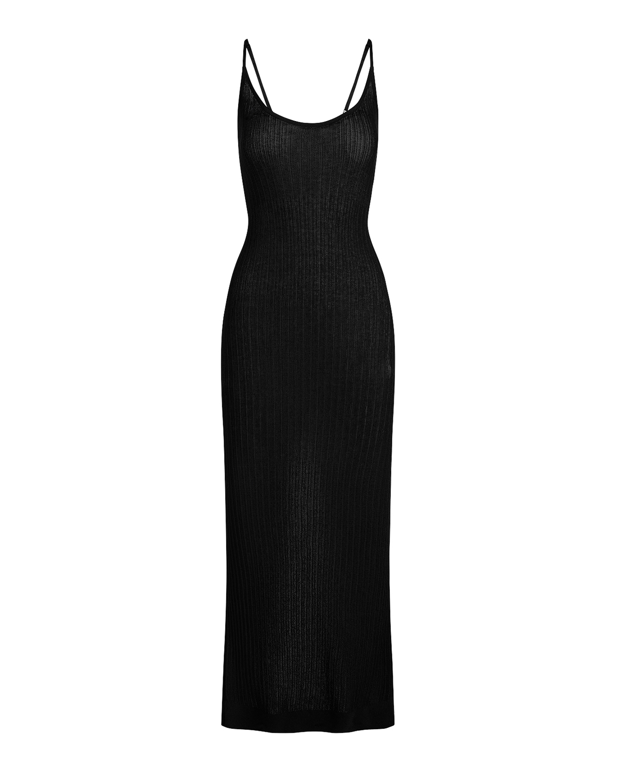 SKIMS Women's Sheer Knit Midi Dress - Black - Size L - Onyx SKIMS Women's Sheer Knit Midi Dress - Black - Size L - Onyx