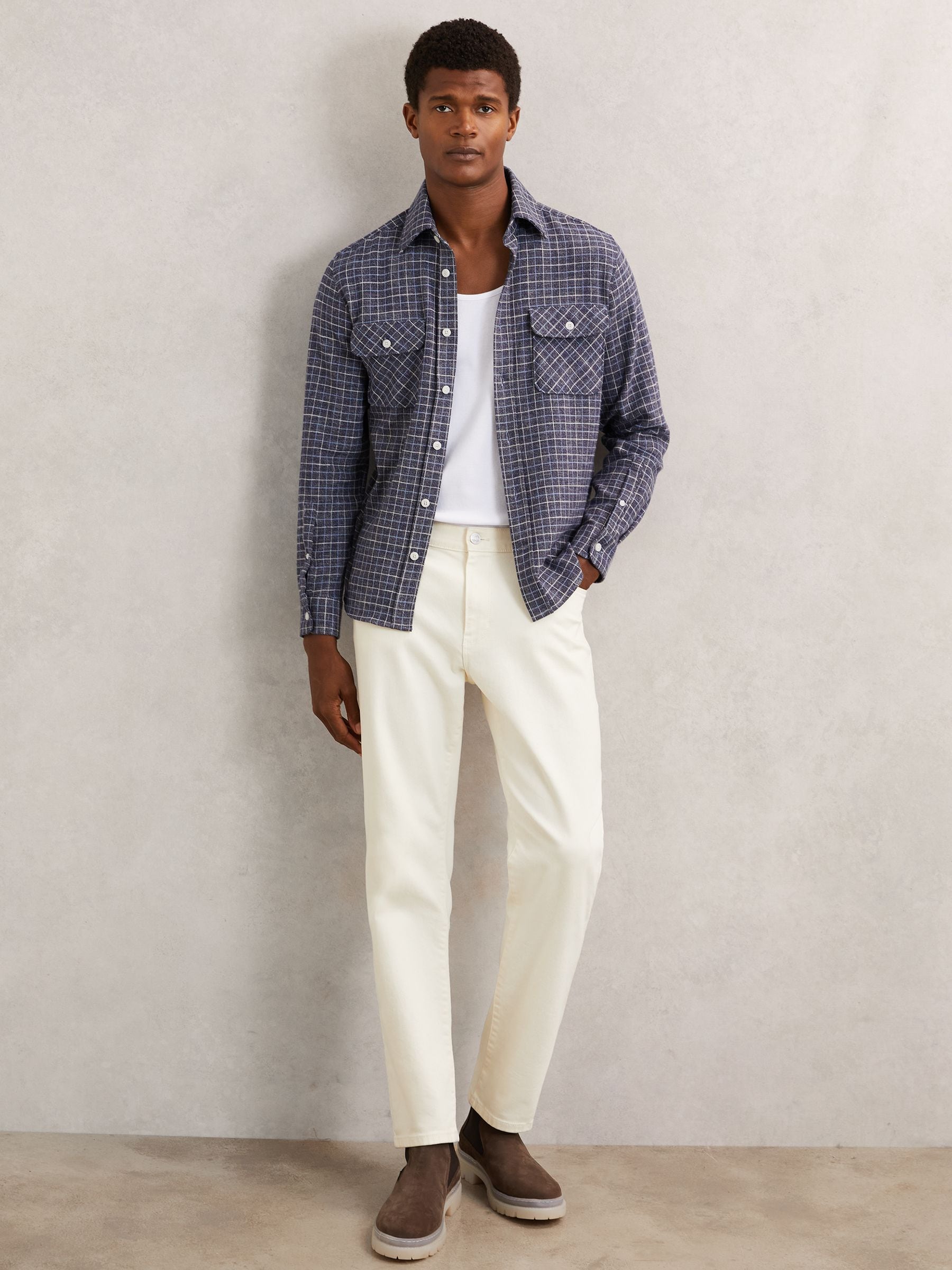 REISS Jaden Stretch-Cotton Ribbed Vest