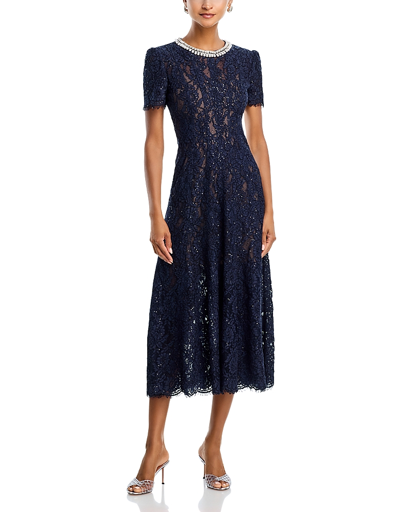 Loveshackfancy Emalia Embellished Lace Midi Dress - Yellow | Editorialist