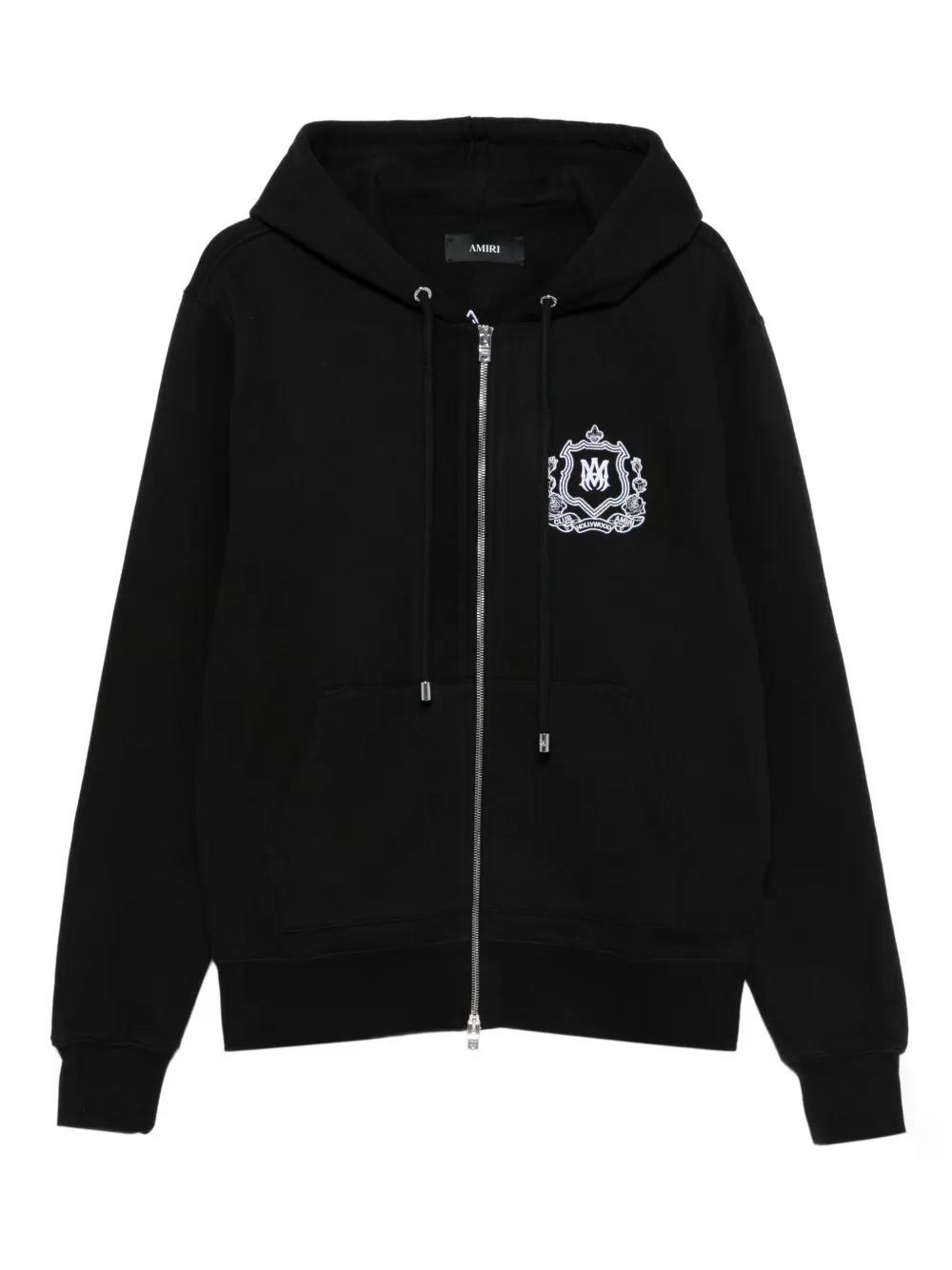 Buy Amiri Crest Zip-up Hoodie - Black At 49% Off | Editorialist