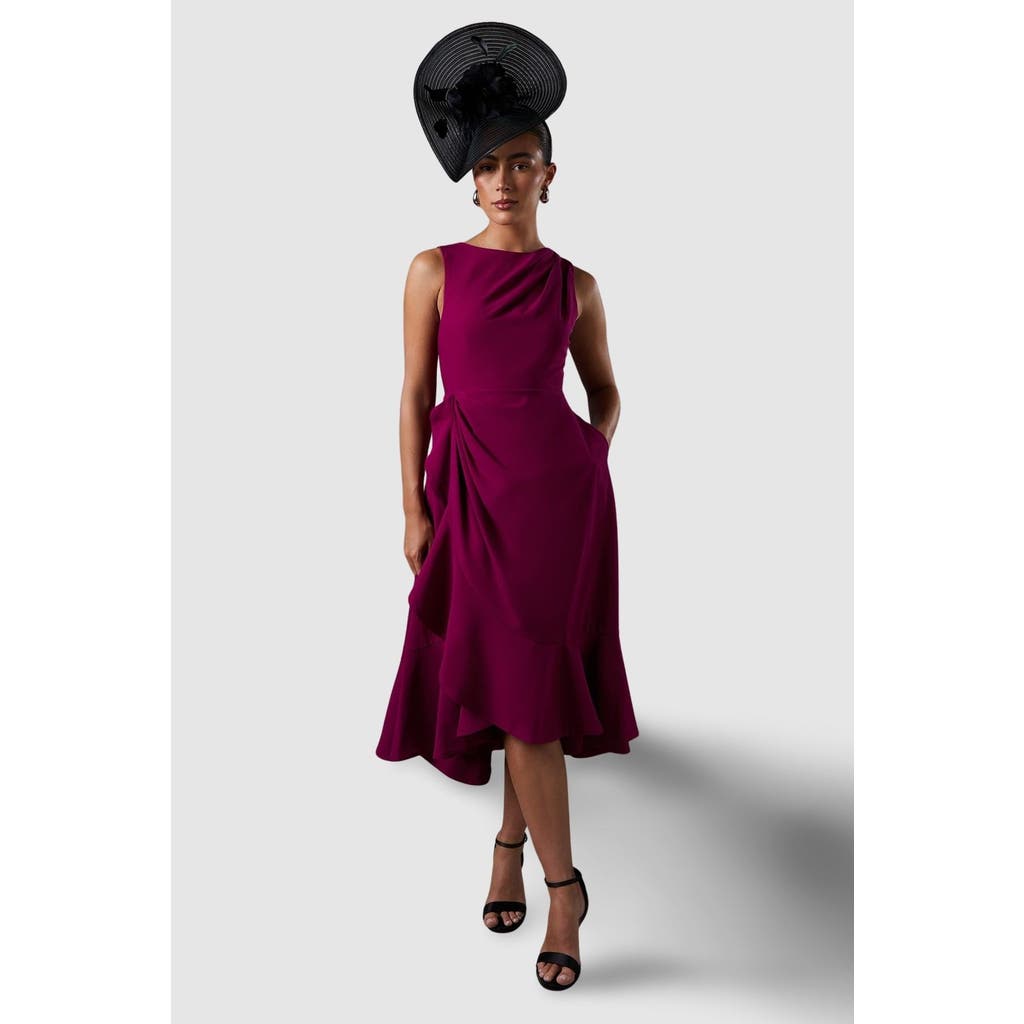 COAST Coast Crepe Low Back Ruffle One Shoulder Dress