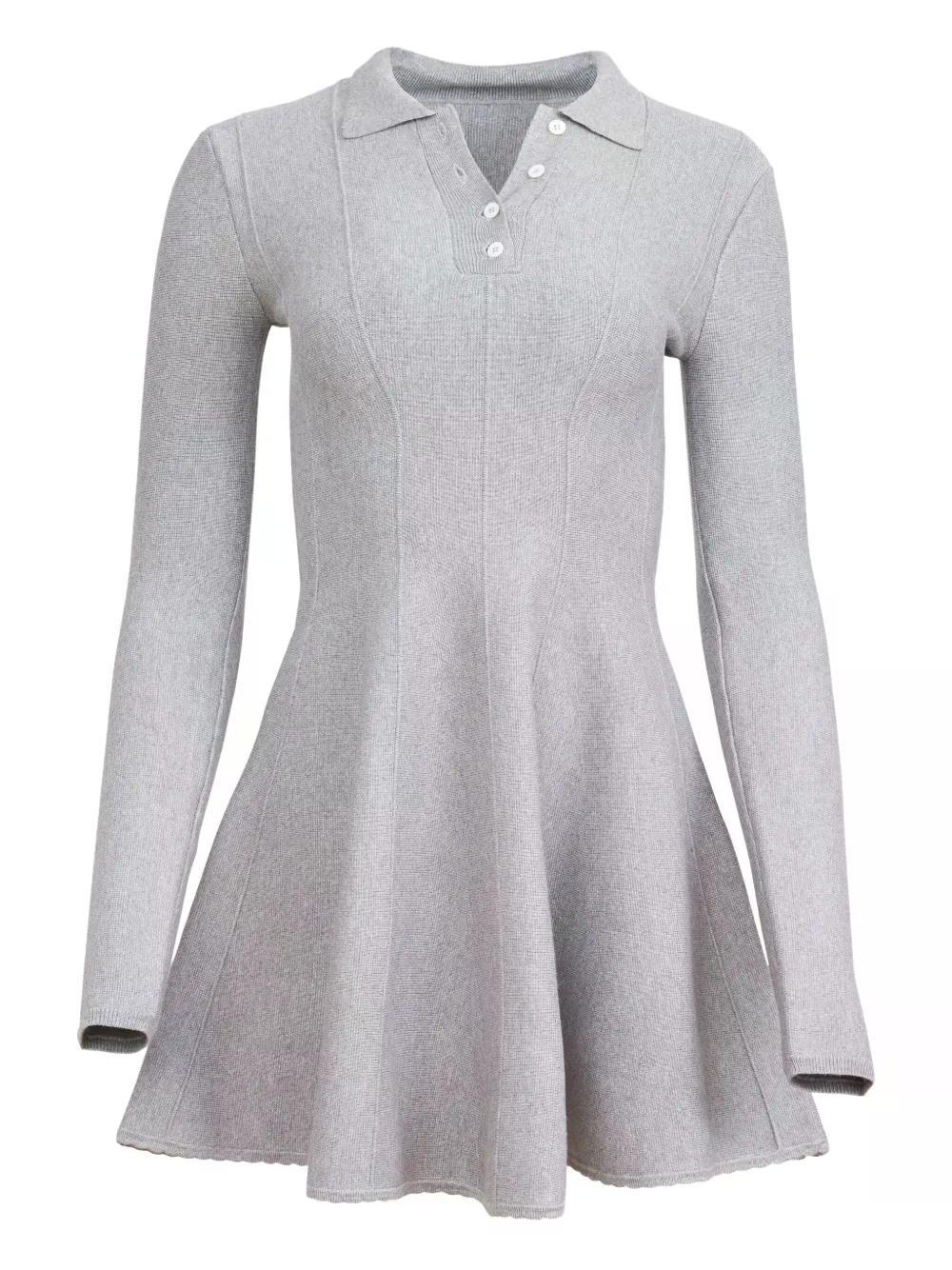 Fleur Du Mal Henley Flared Corset Dress - Medium Heather Grey | Editorialist