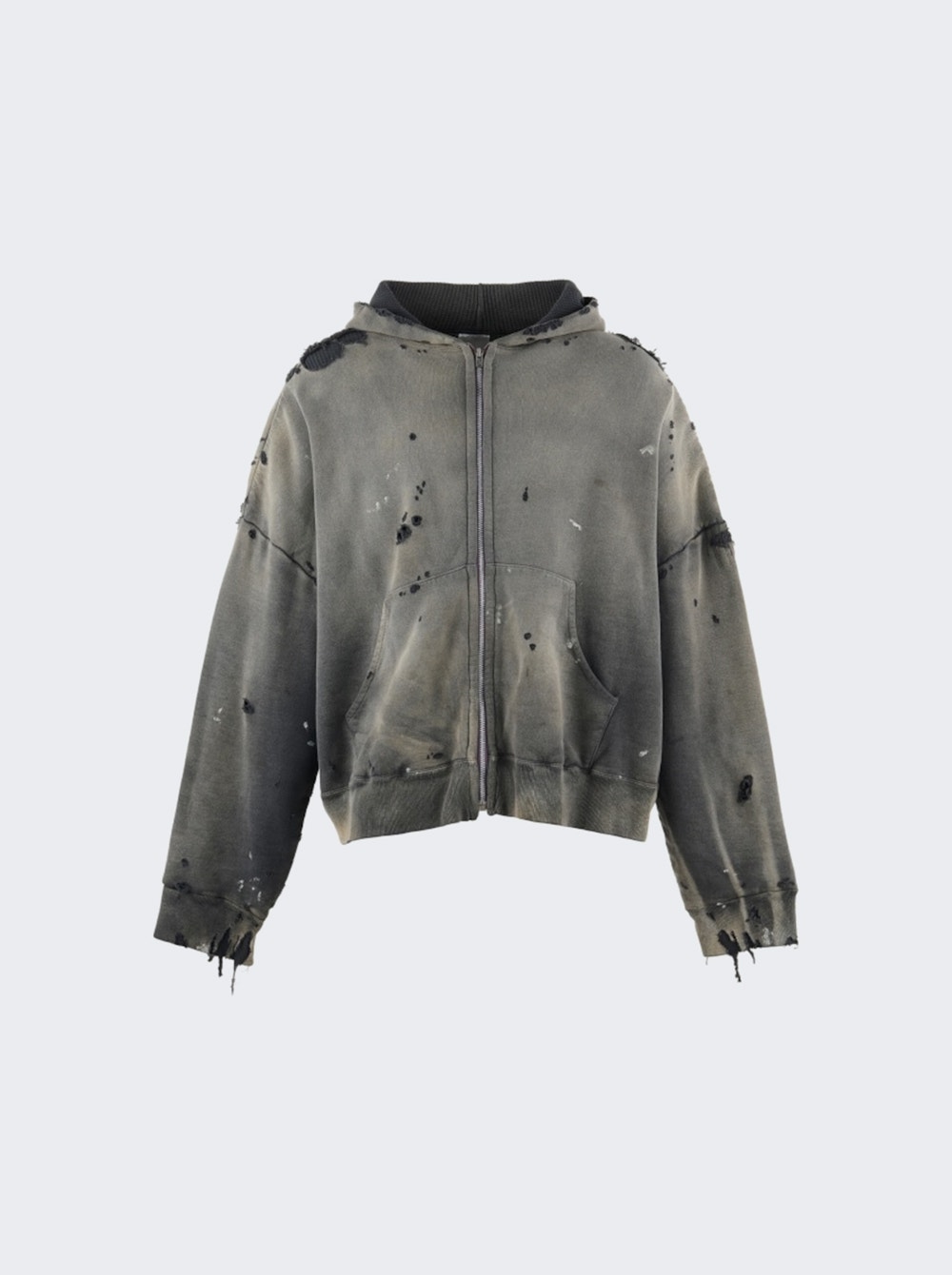 Saint Mxxxxxx Double Face Zip Up Hoodie - Black | Editorialist