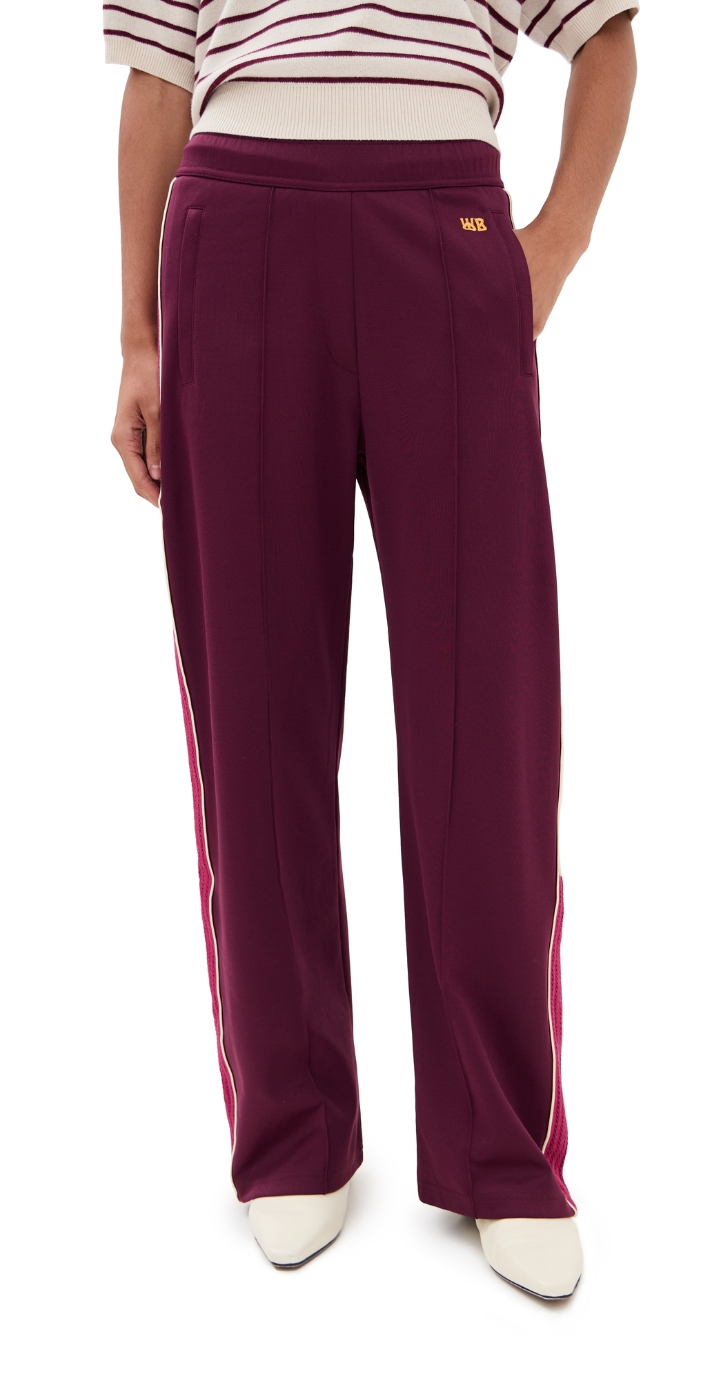 Wales Bonner Mantra Track Pants In Burgundy | Editorialist