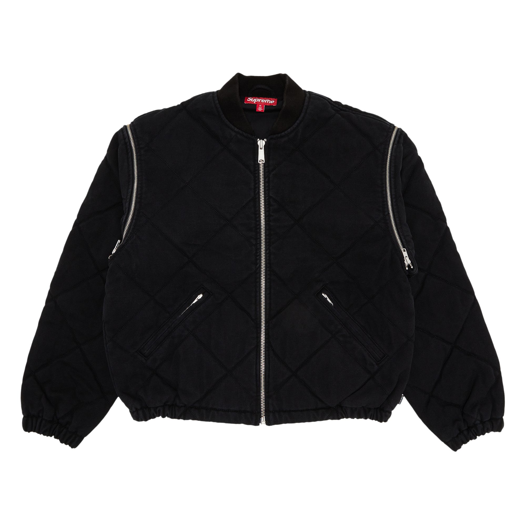 Supreme Zip-Off Sleeve Quilted Bomber Jacket - Black | Editorialist