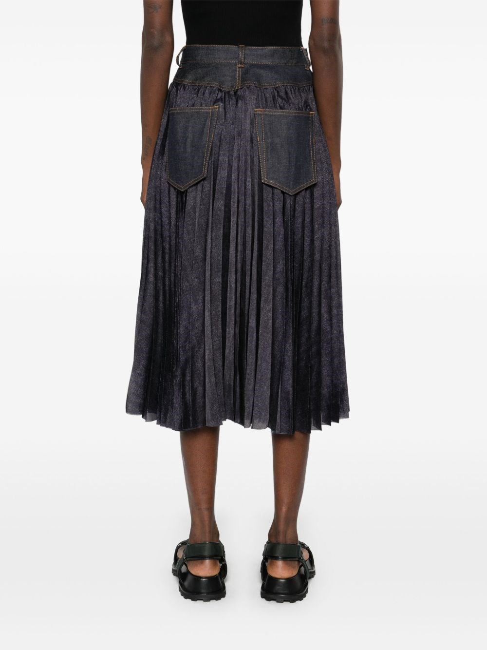 Sacai Carhartt Wip Mixed Media Pleated Skirt Overall Maxi Dress - Black | Editorialist Sacai Carhartt Wip Mixed Media Pleated Skirt Overall Maxi Dress - Black | Editorialist