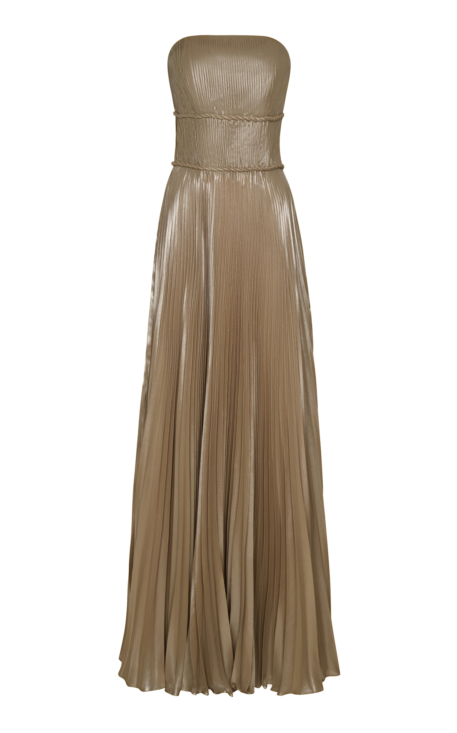 Andres Otalora Un Gesto Gathered Maxi Dress - Gold | Editorialist