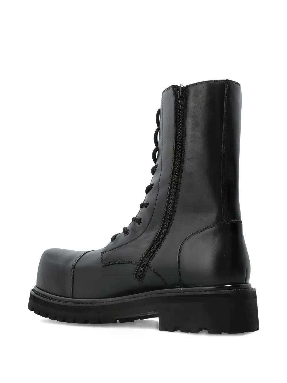 Vetements Lace-Up Round-Toe Boots In Black Editorialist