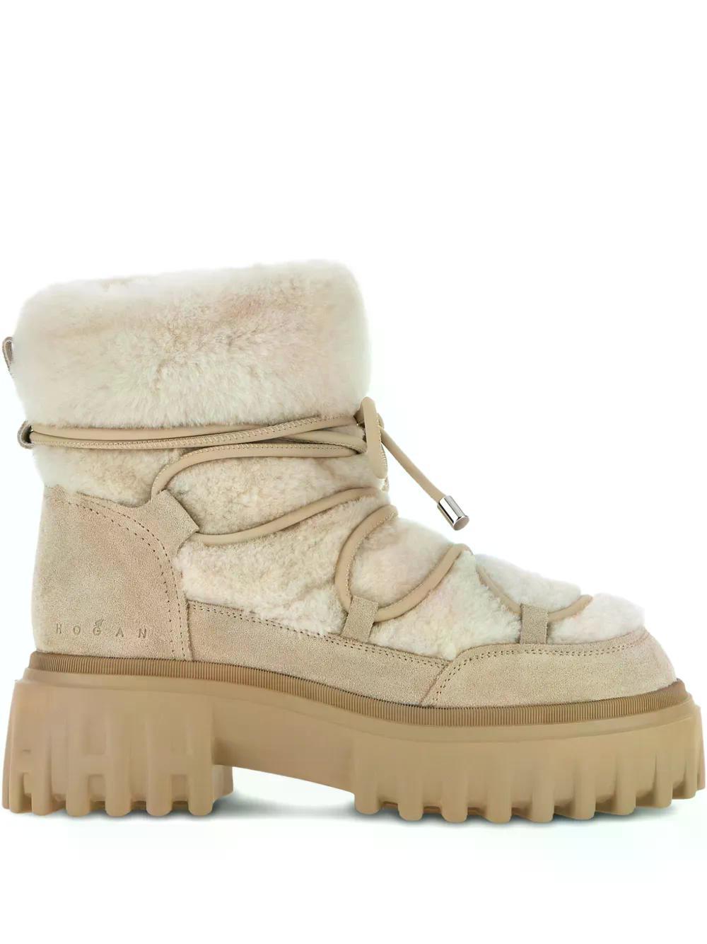 Hogan Pre suede shearling boots