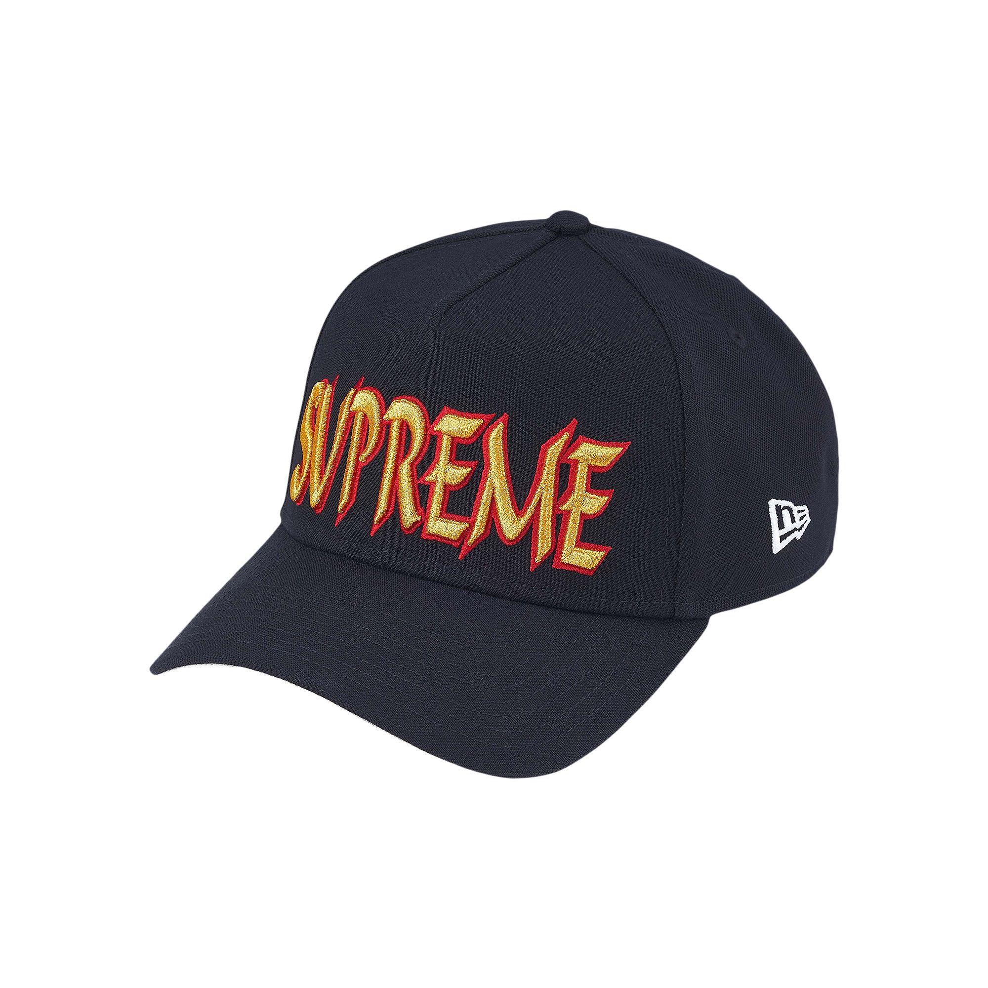 Supreme Sharp Spellout Adjustable New Era Cap - Navy Blue