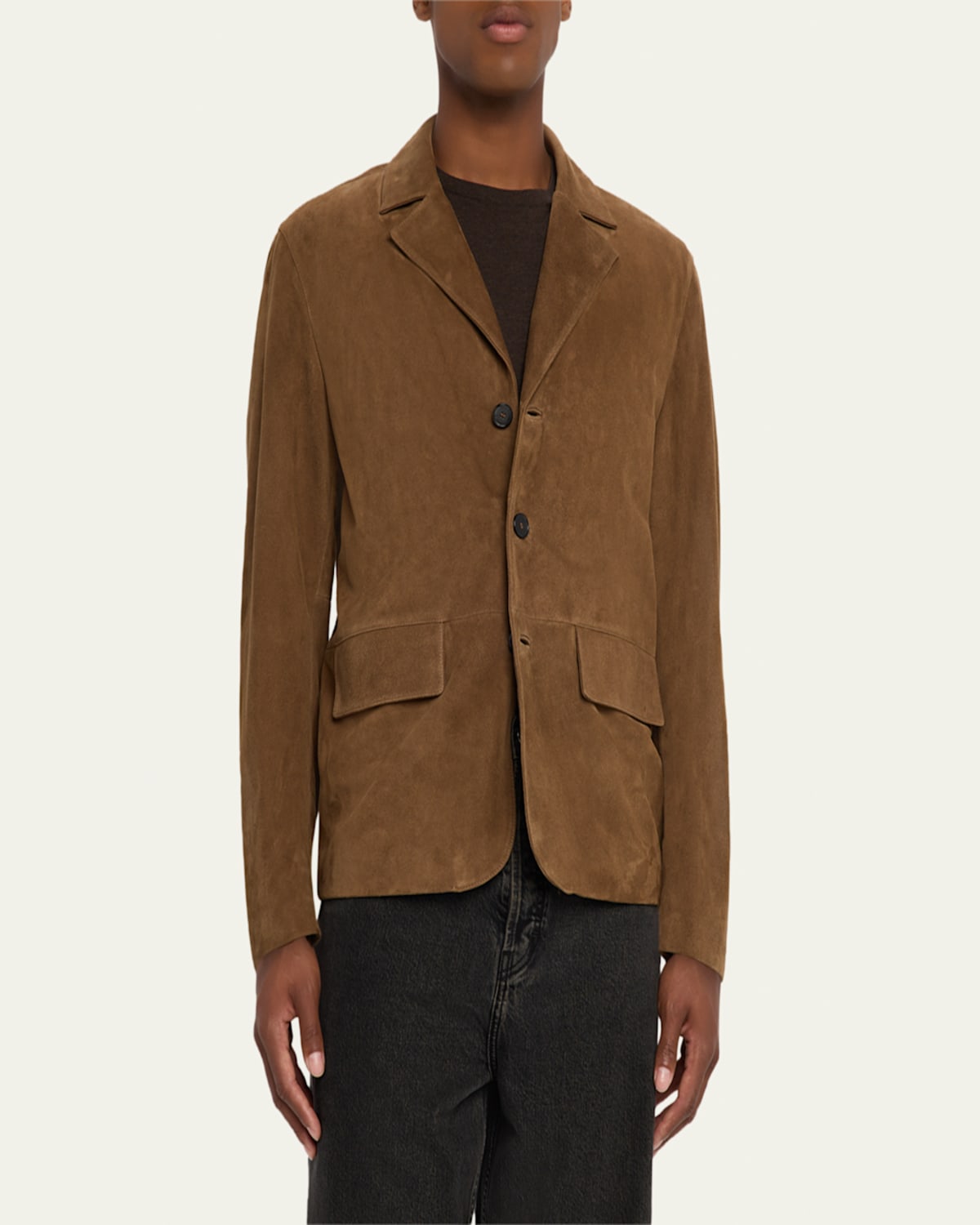 Giorgio Armani Suede Blazer Brown Editorialist