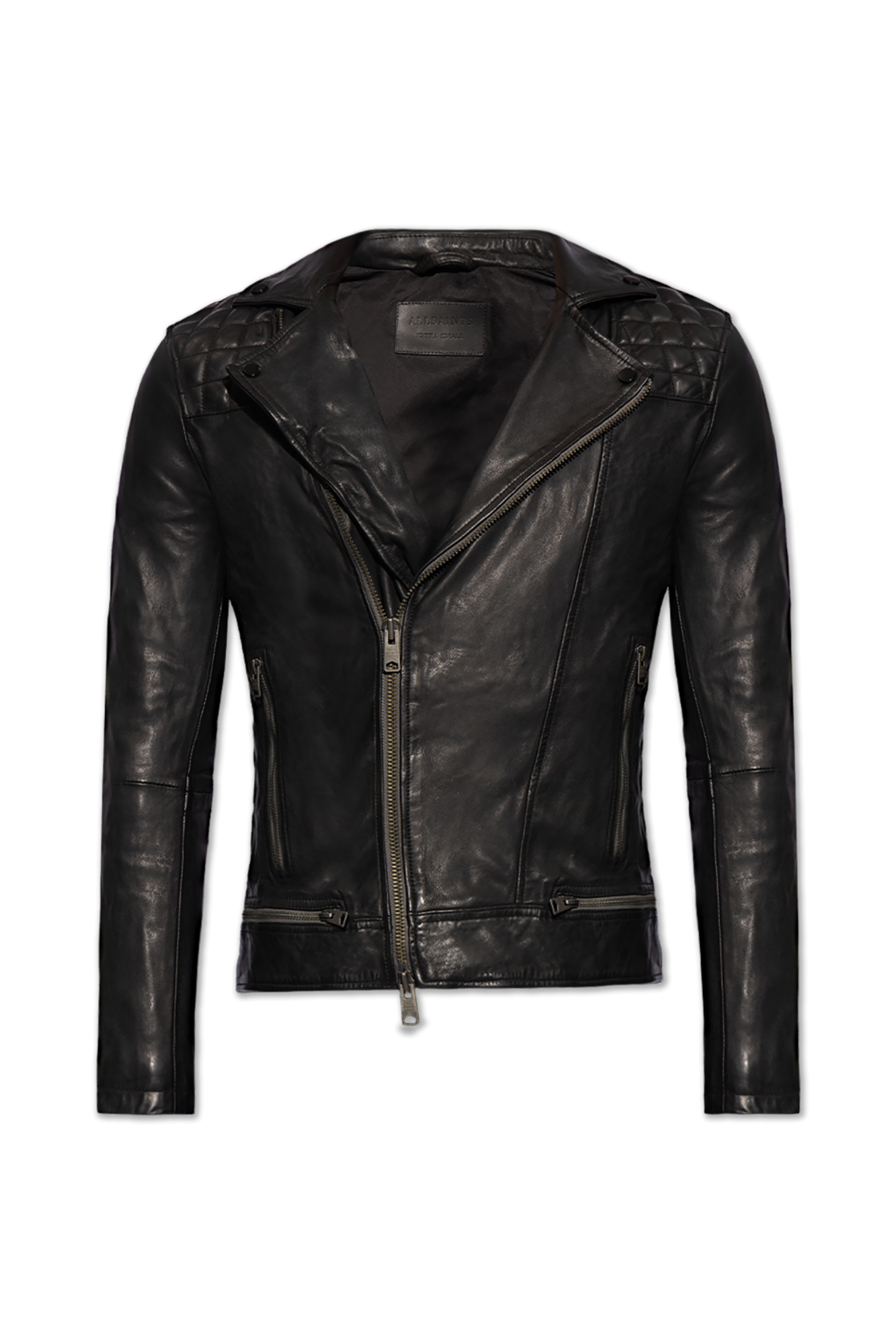 All Saints Conroy Leather Jacket Black Editorialist