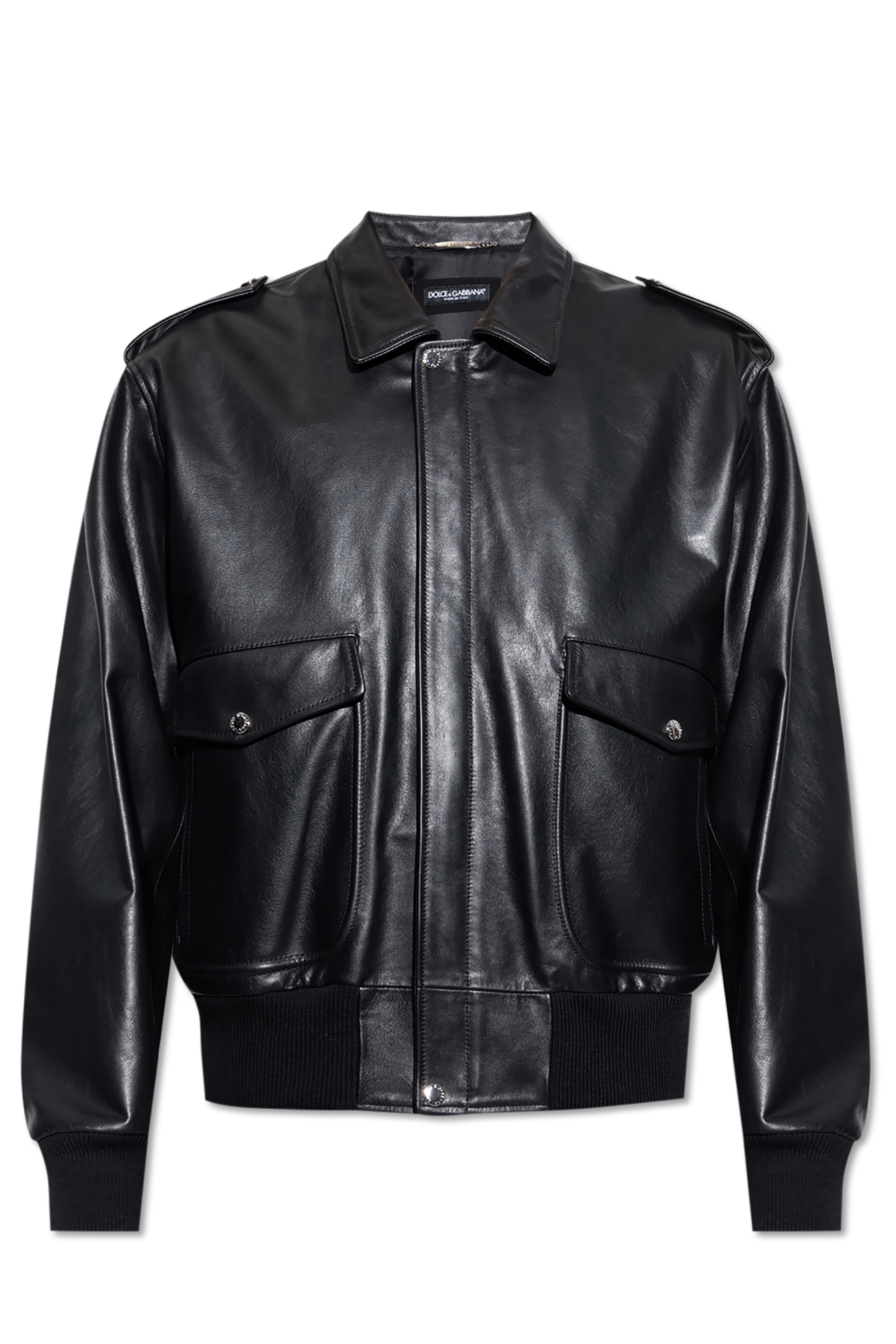 DOLCE&GABBANA ツィードジャケット ファー付き ブラック 38 Dolce & Gabbana Leather Jacket In Black - 30% Off | Editorialist