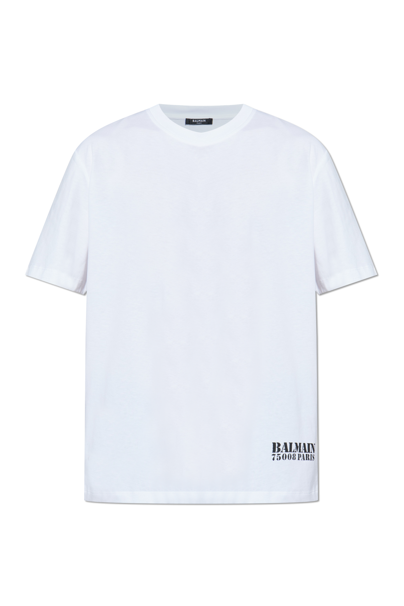 Balmain T-Shirt With Printed Logo White Editorialist