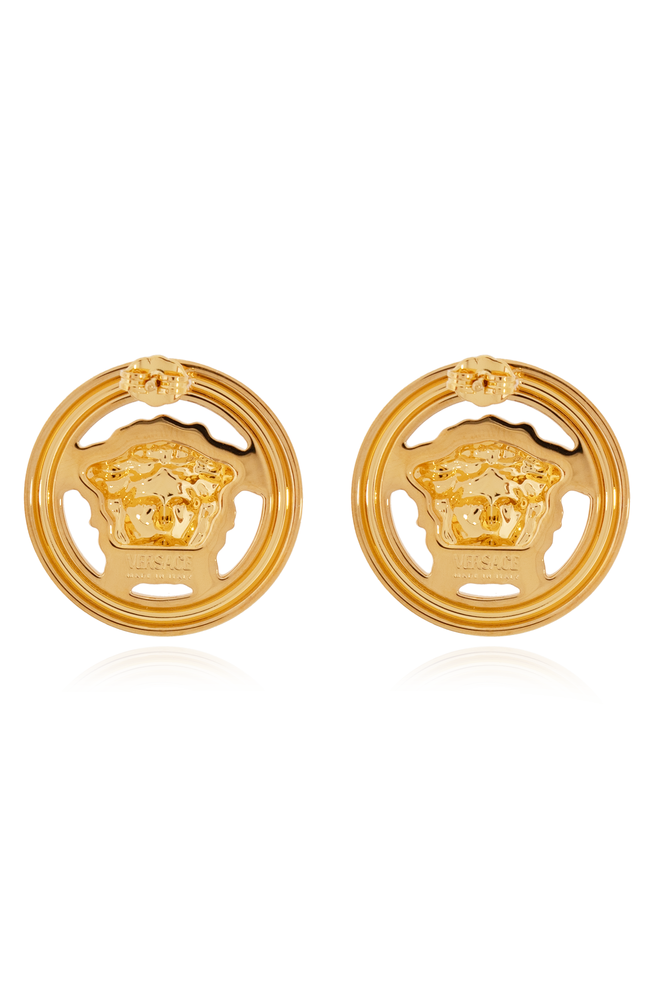 Versace Logo Earrings - Gold | Editorialist