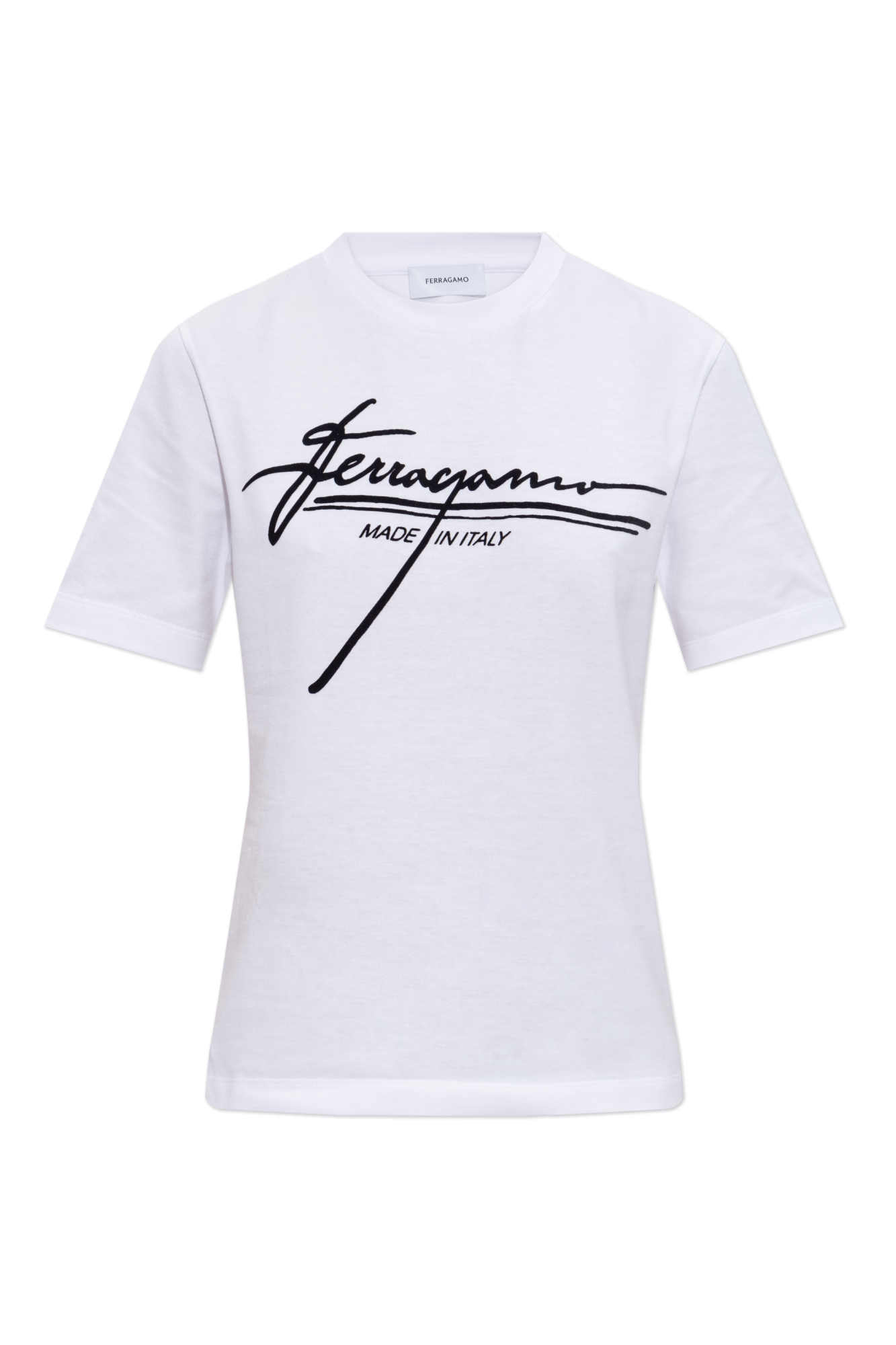 Designer × Luxury × Salvatore Ferragamo Salvatore Ferragamo spell out logo  design tshirt | Grailed, image size:1333x2000