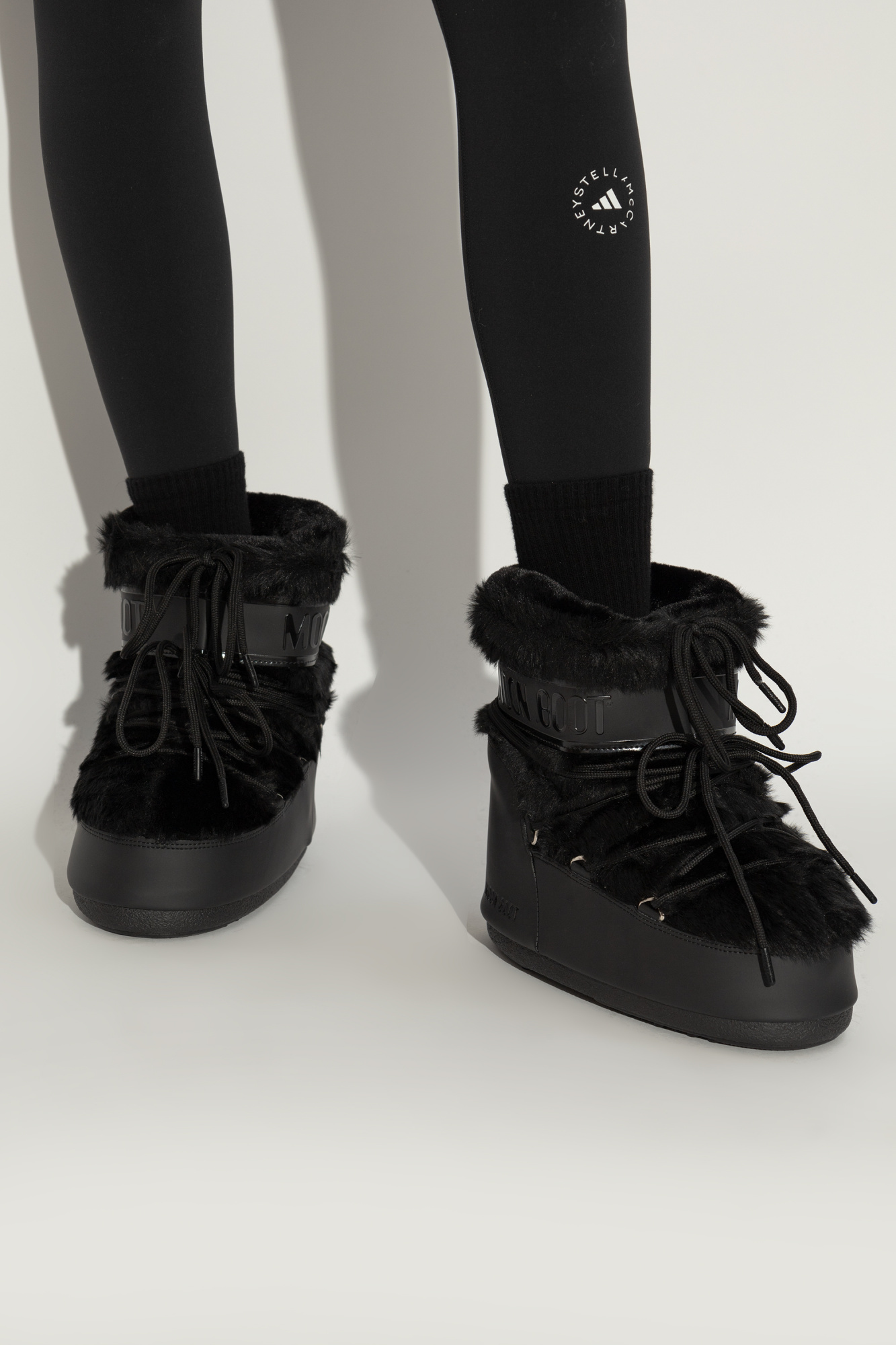 Moon Boot Icon Low Faux Fur Snow Boots - Black | Editorialist