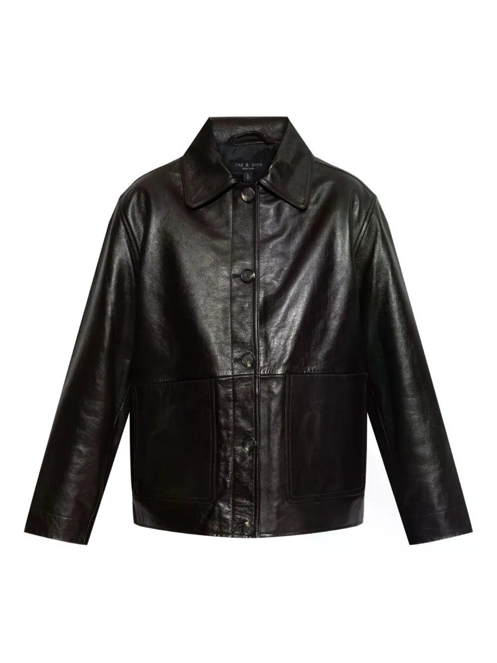 Rag & Bone Panelled Leather Jacket - Brown - 33% Off | Editorialist